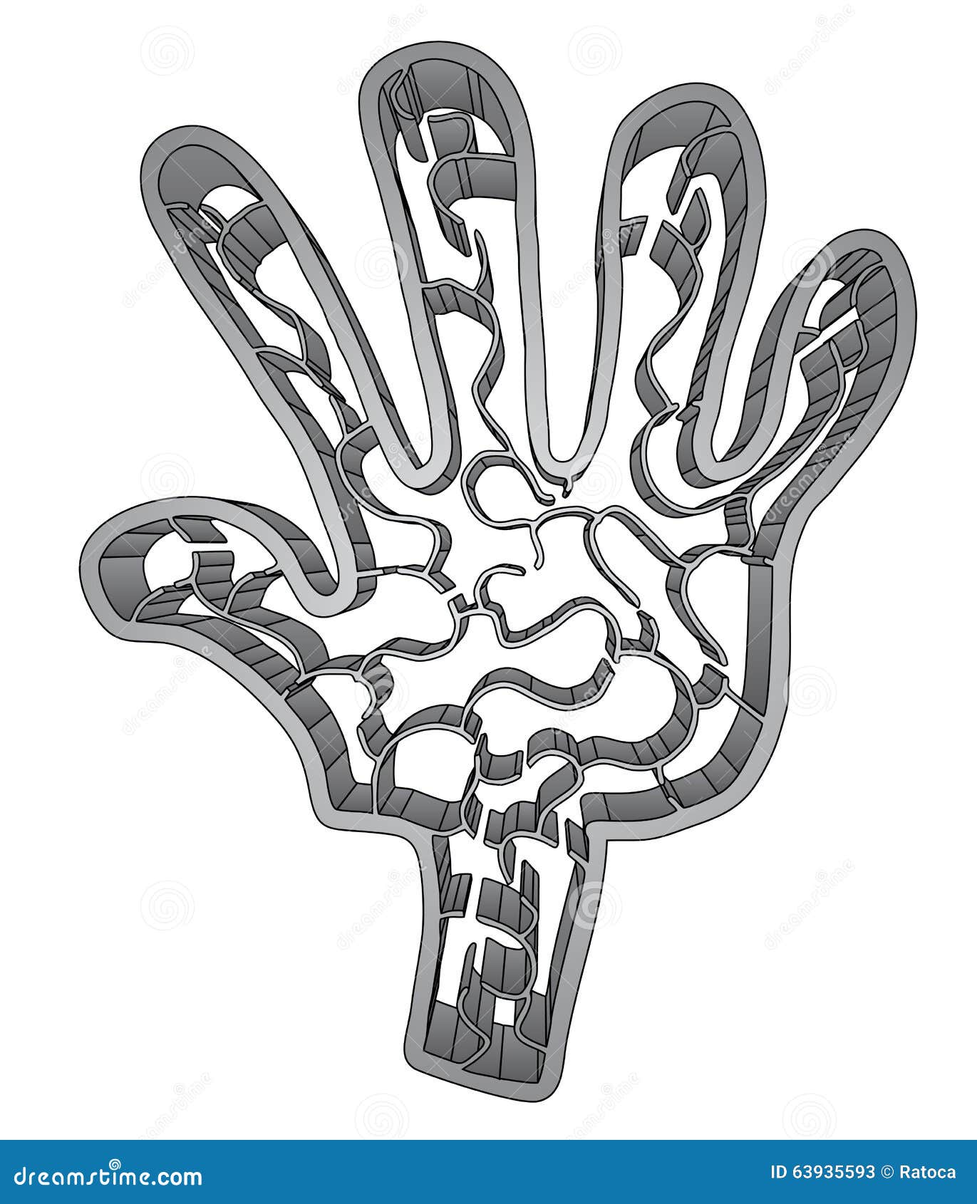 Creative hand stock vector. Illustration of drawing, solution - 63935593