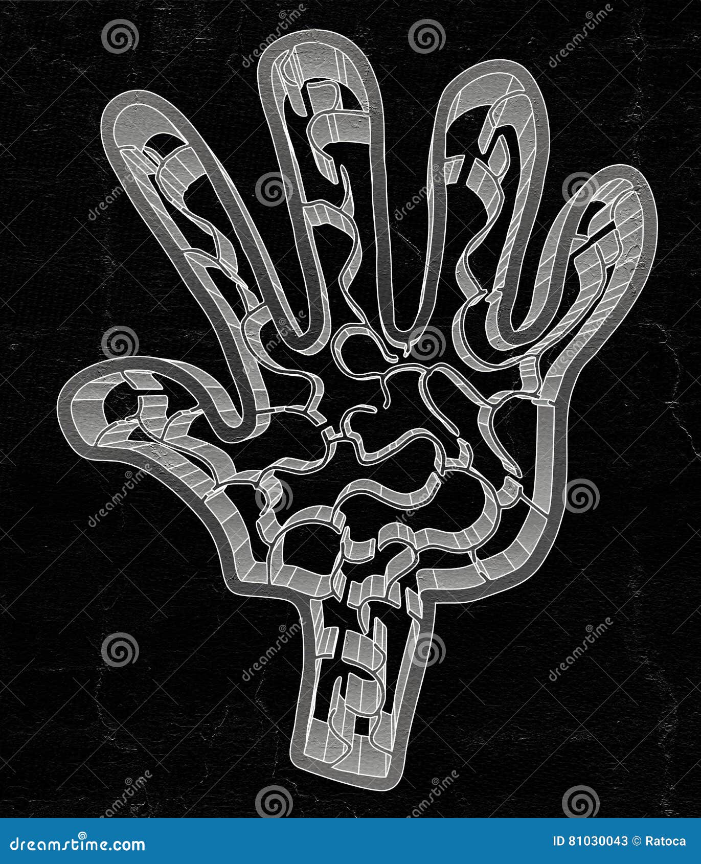 Creative hand stock illustration. Illustration of hand - 81030043