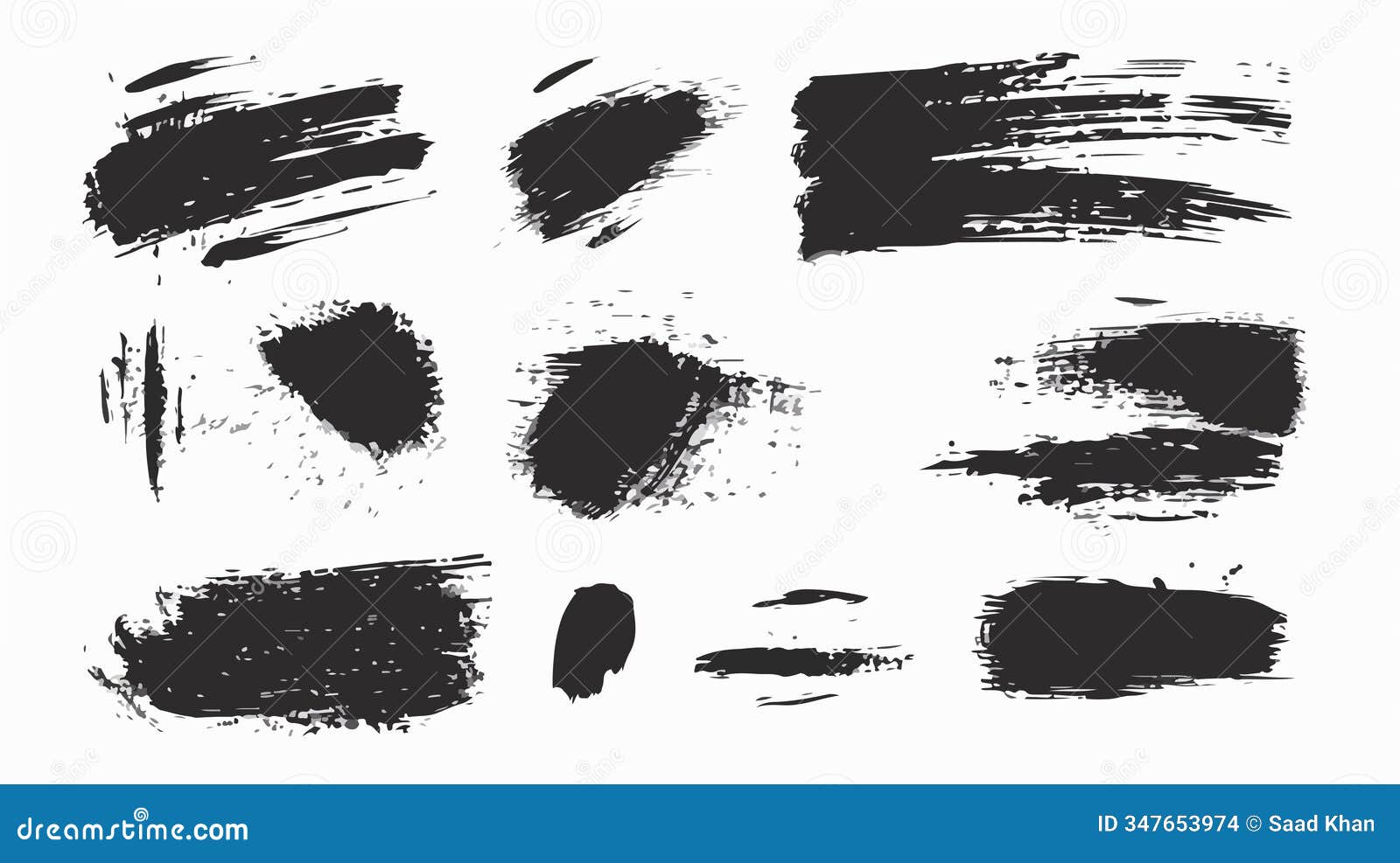 Creative Hand Drawn Brush Stroke Frames Collection for Graphic Design ...