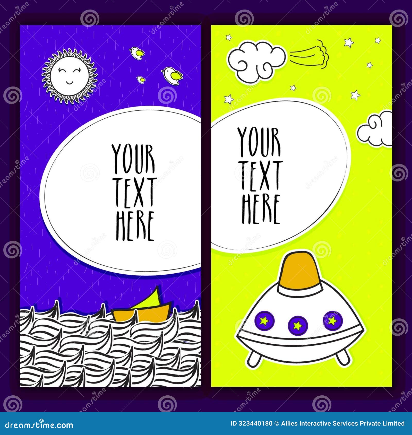 Creative Hand Drawn Greeting or Invitation Card Design with Doodle ...