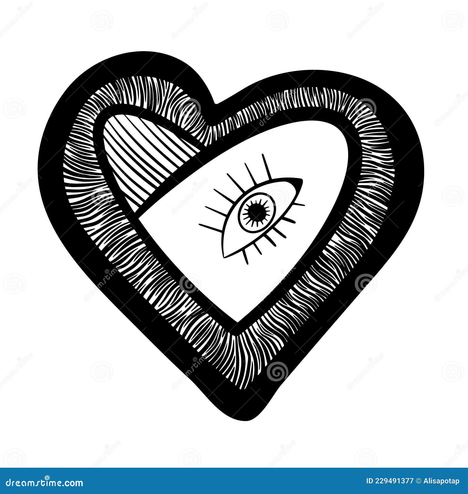 Creative Hand Drawn Heart Shape Stock Vector - Illustration of sign ...