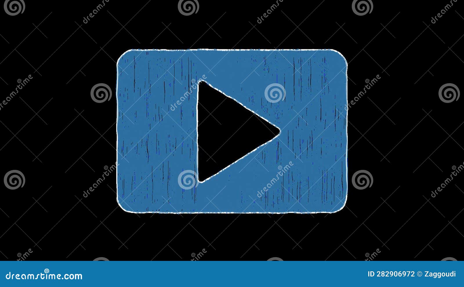 Hand Drawn Animated Video Play Button Icon in Green Screen Stock ...