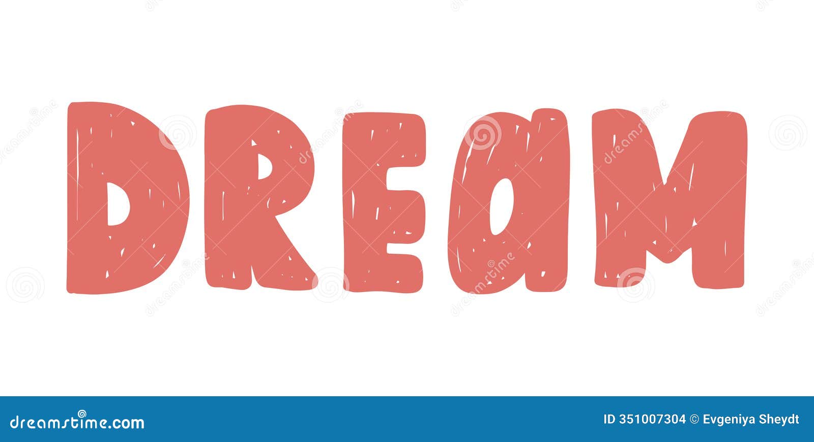 Creative Hand Drawn Word Dream in Bold Pink Letters Showcasing Artistic ...