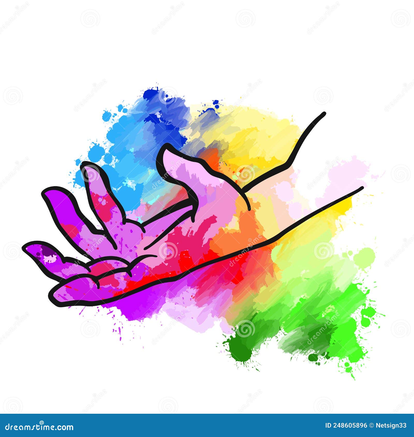 Creative Hand Expression Colourful Art Stock Vector - Illustration of ...