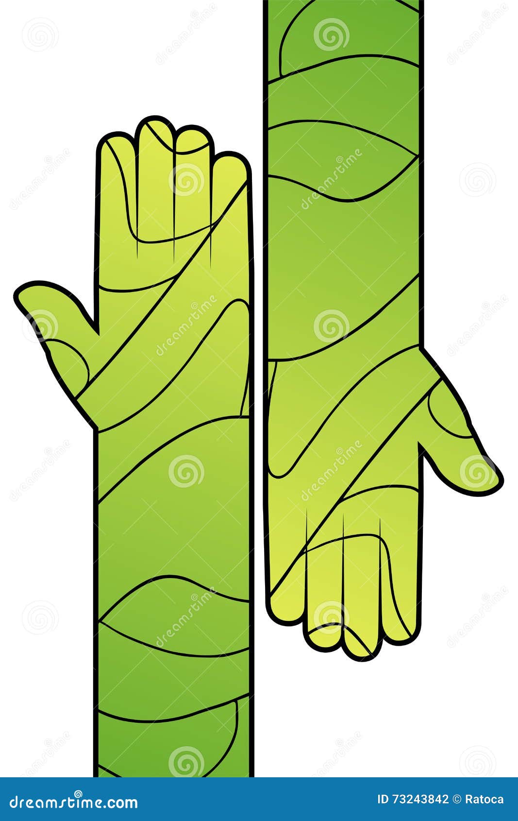 Creative hand illustration stock vector. Illustration of palm - 73243842