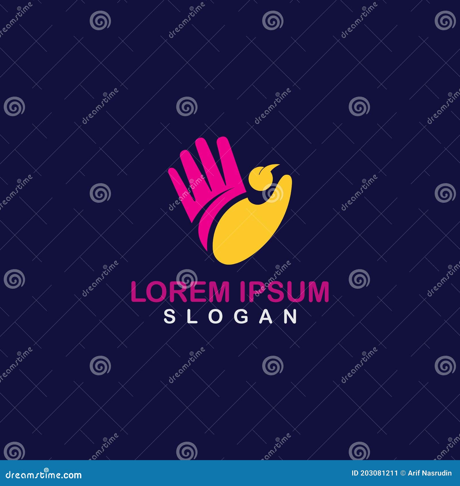 Creative Hand Logo Vector Design Template, Colorful Hand Vector ...