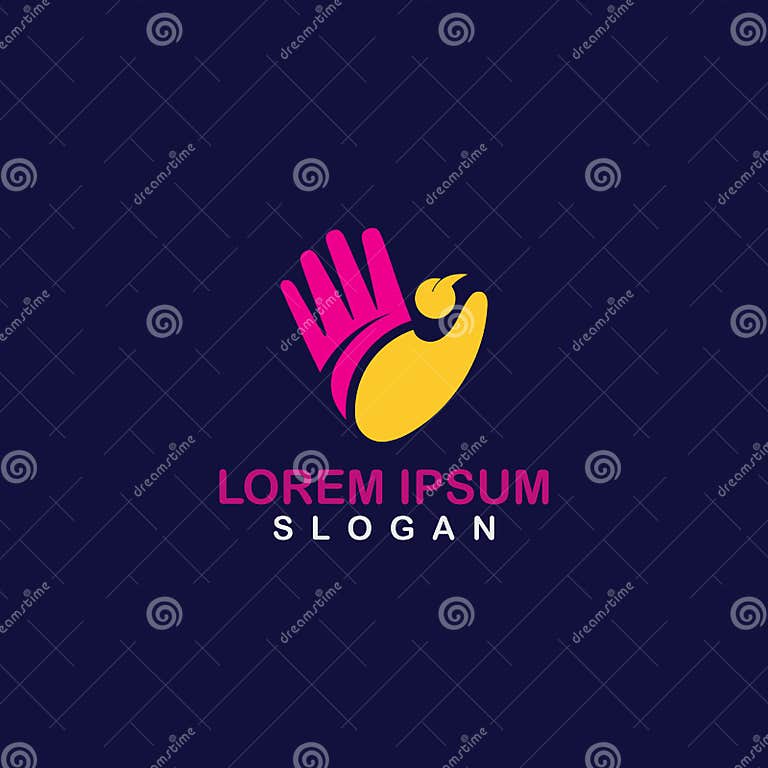 Creative Hand Logo Vector Design Template, Colorful Hand Vector ...