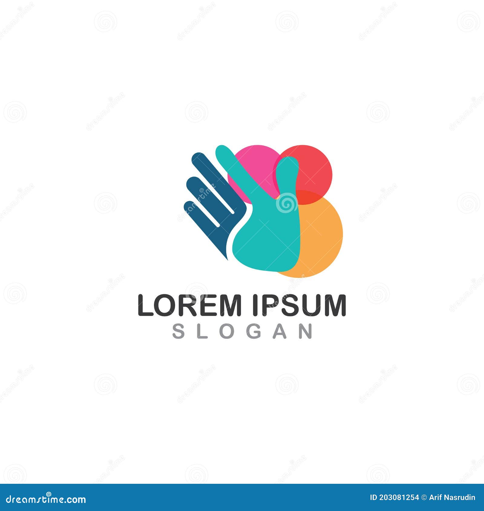 Creative Hand Logo Vector Design Template, Colorful Hand Vector ...
