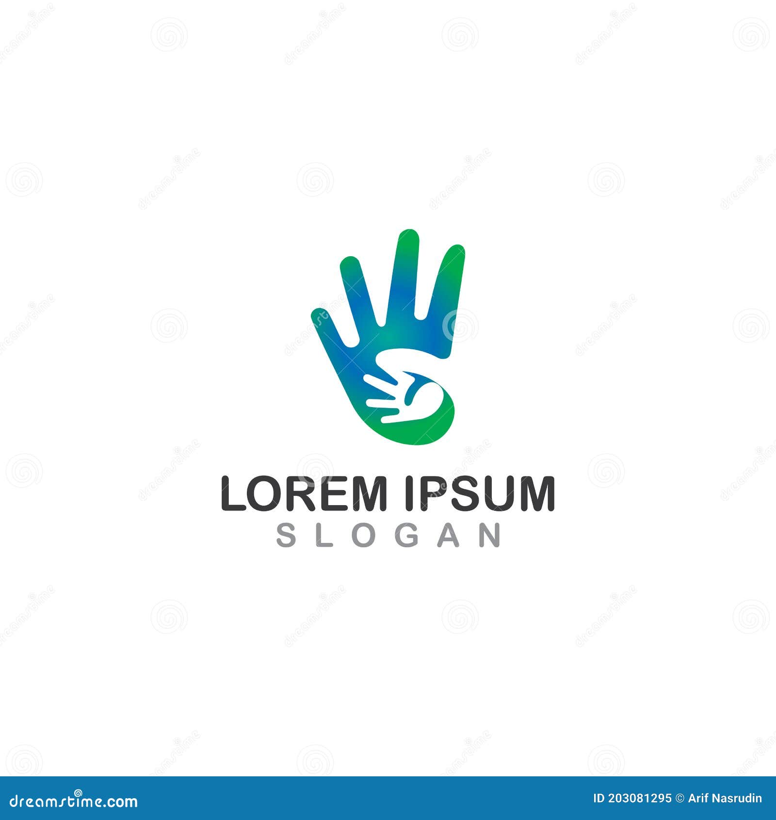 Creative Hand Logo Vector Design Template, Colorful Hand Vector ...
