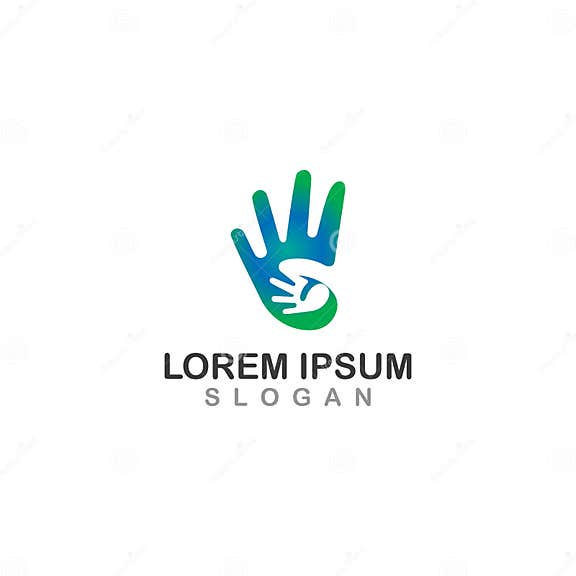 Creative Hand Logo Vector Design Template, Colorful Hand Vector ...