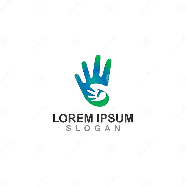 Creative Hand Logo Vector Design Template, Colorful Hand Vector ...