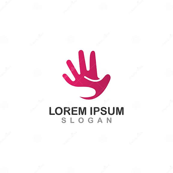 Creative Hand Logo Vector Design Template, Colorful Hand Vector ...