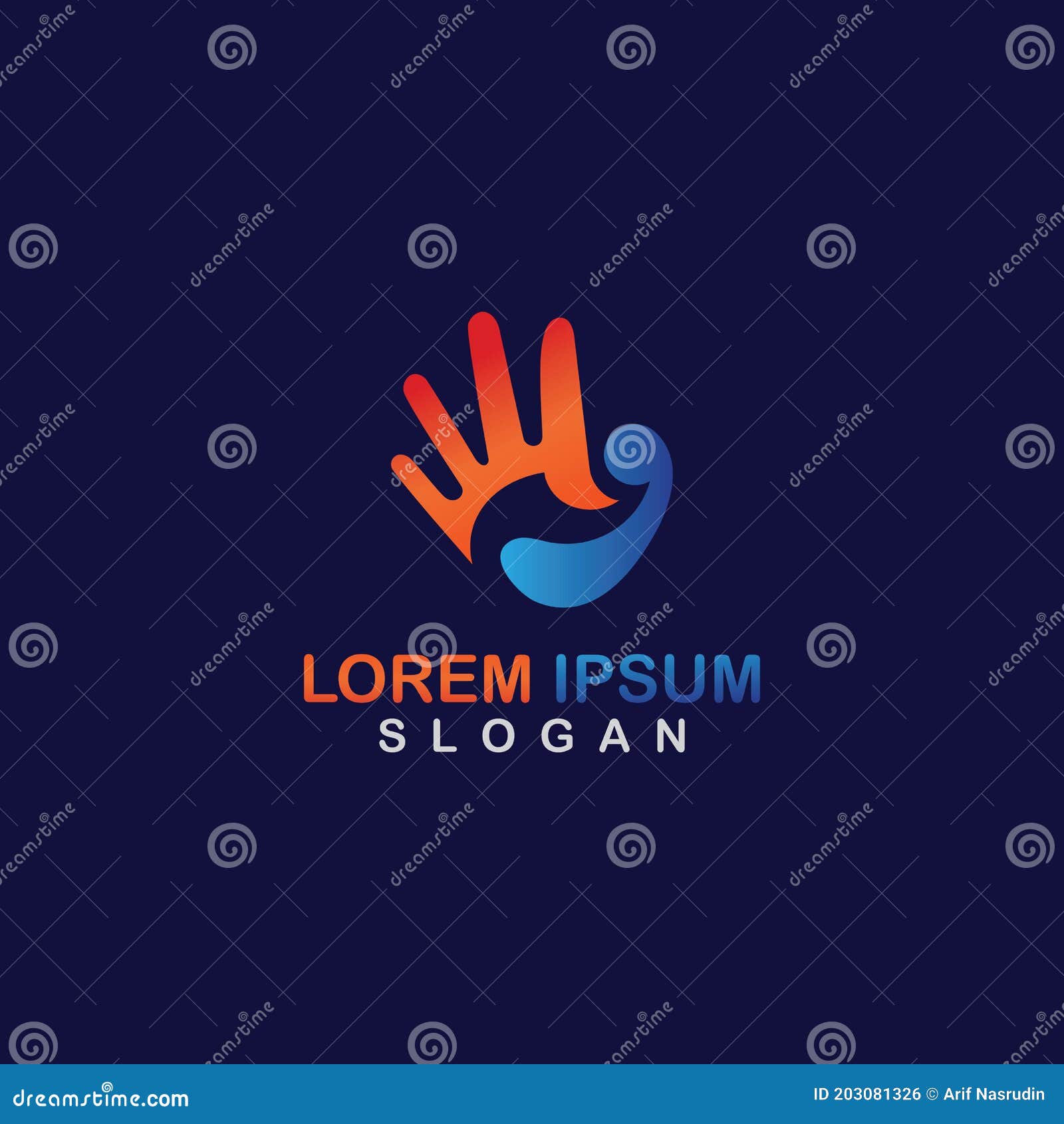 Creative Hand Logo Vector Design Template, Colorful Hand Vector ...
