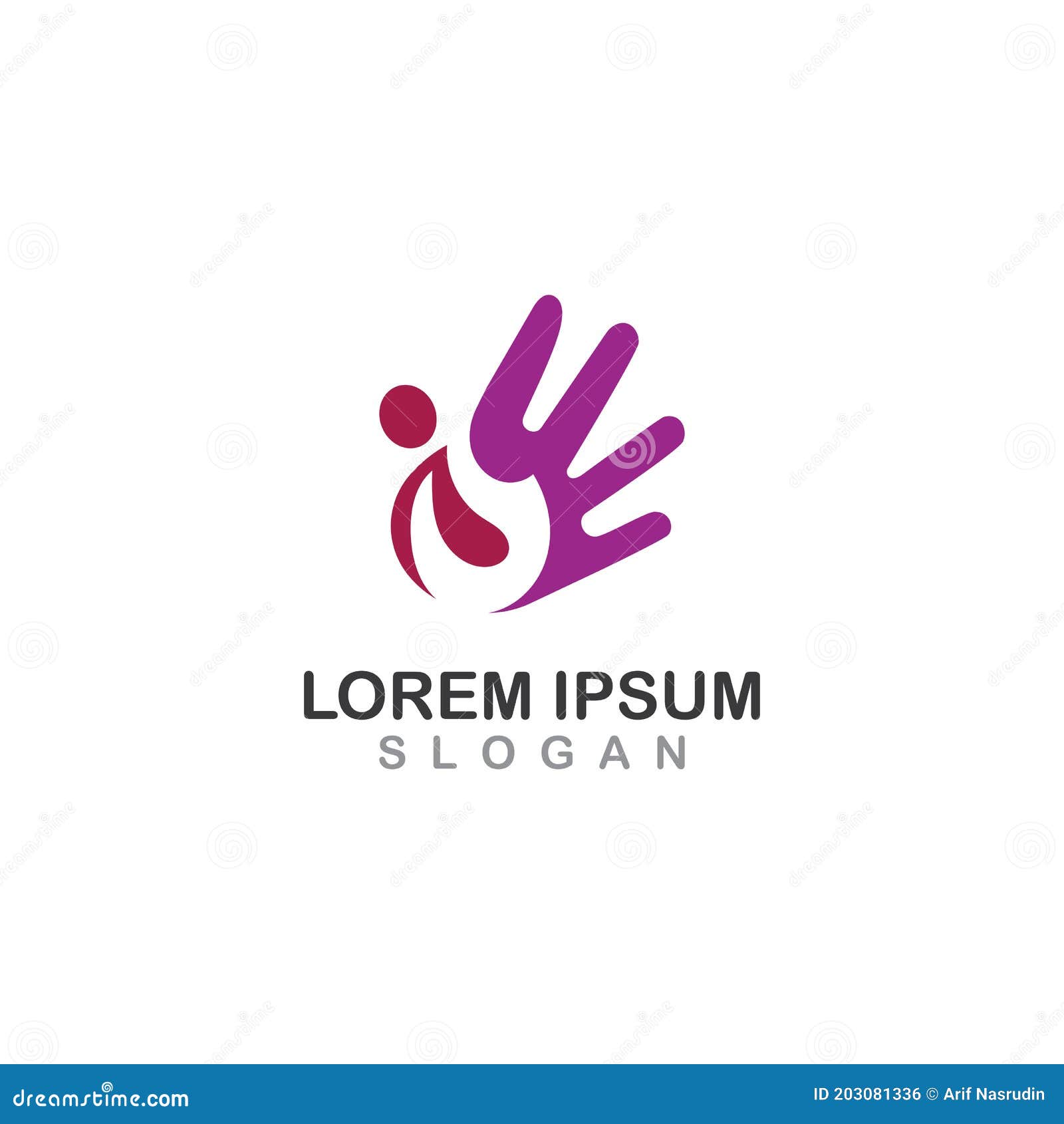 Creative Hand Logo Vector Design Template, Colorful Hand Vector ...