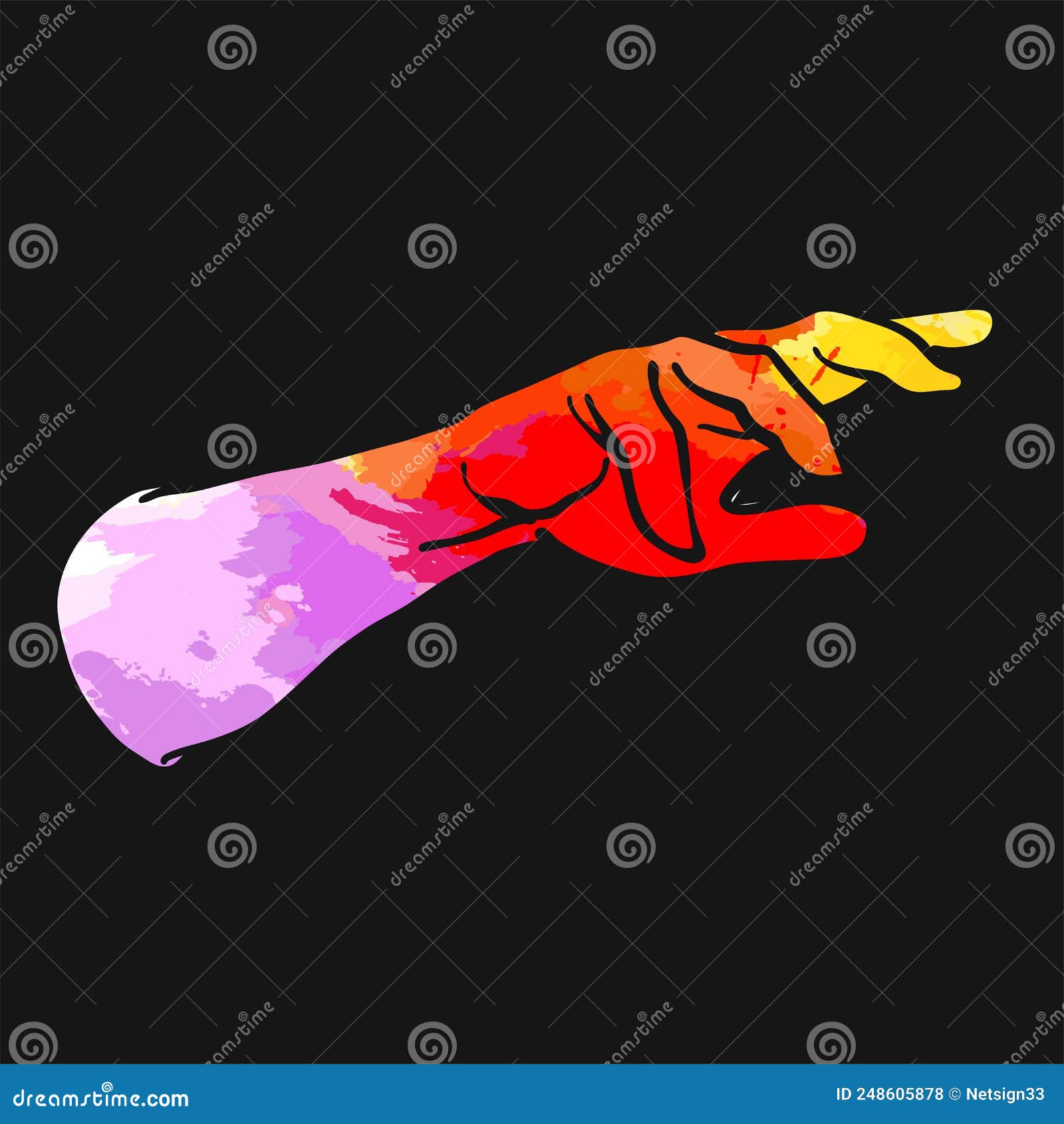 Creative Hand Sign Colourful Art Stock Vector - Illustration of graphic ...