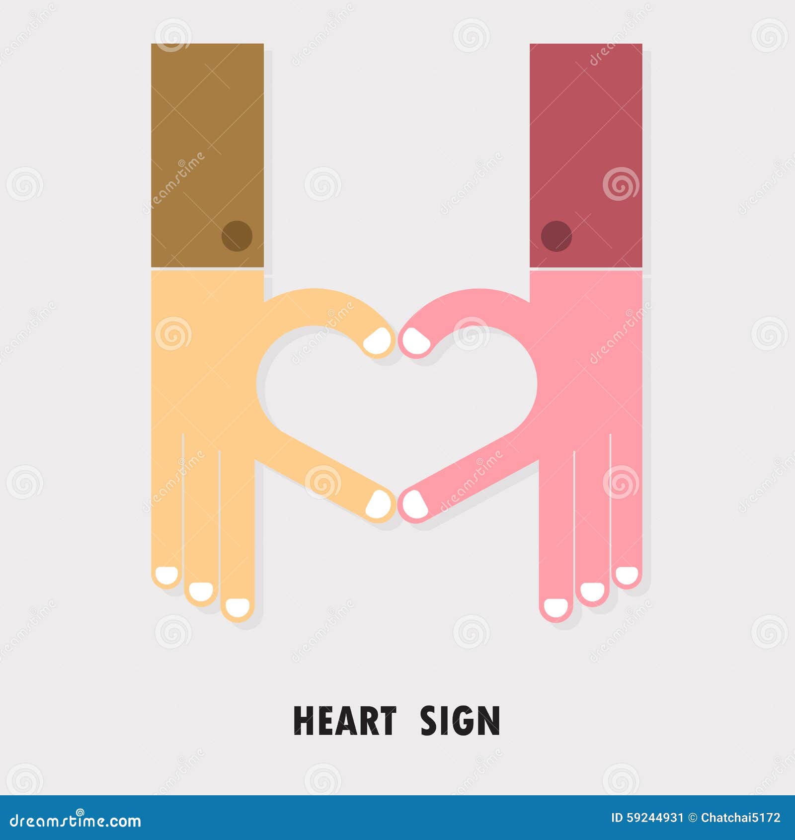 Creative Hand Sign and Heart Abstract Vector Logo Design. Stock Vector ...