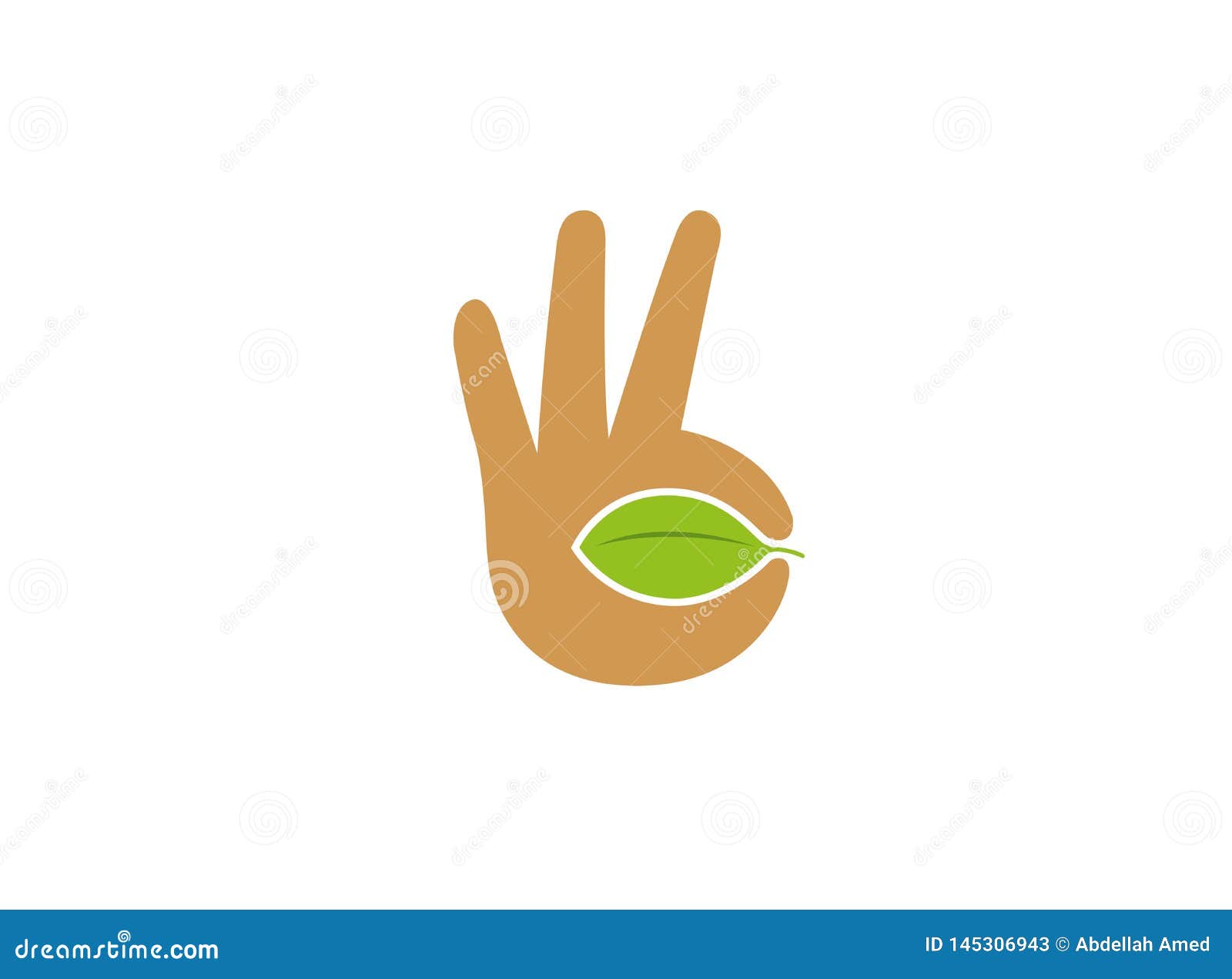 Creative Hand Sign Leaf Symbol Logo Stock Vector - Illustration of ...