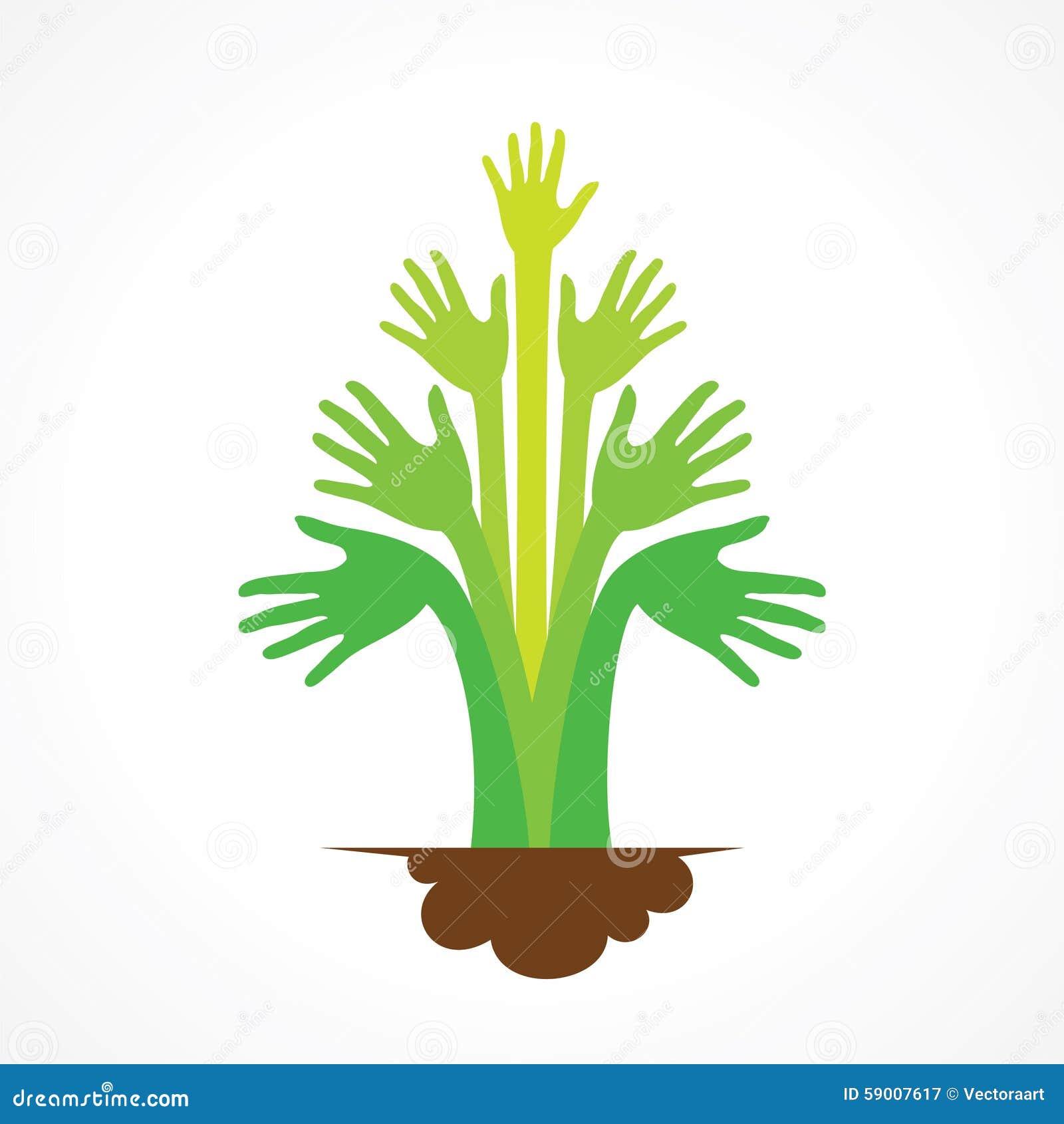 Creative hand tree design stock vector. Illustration of brown - 59007617