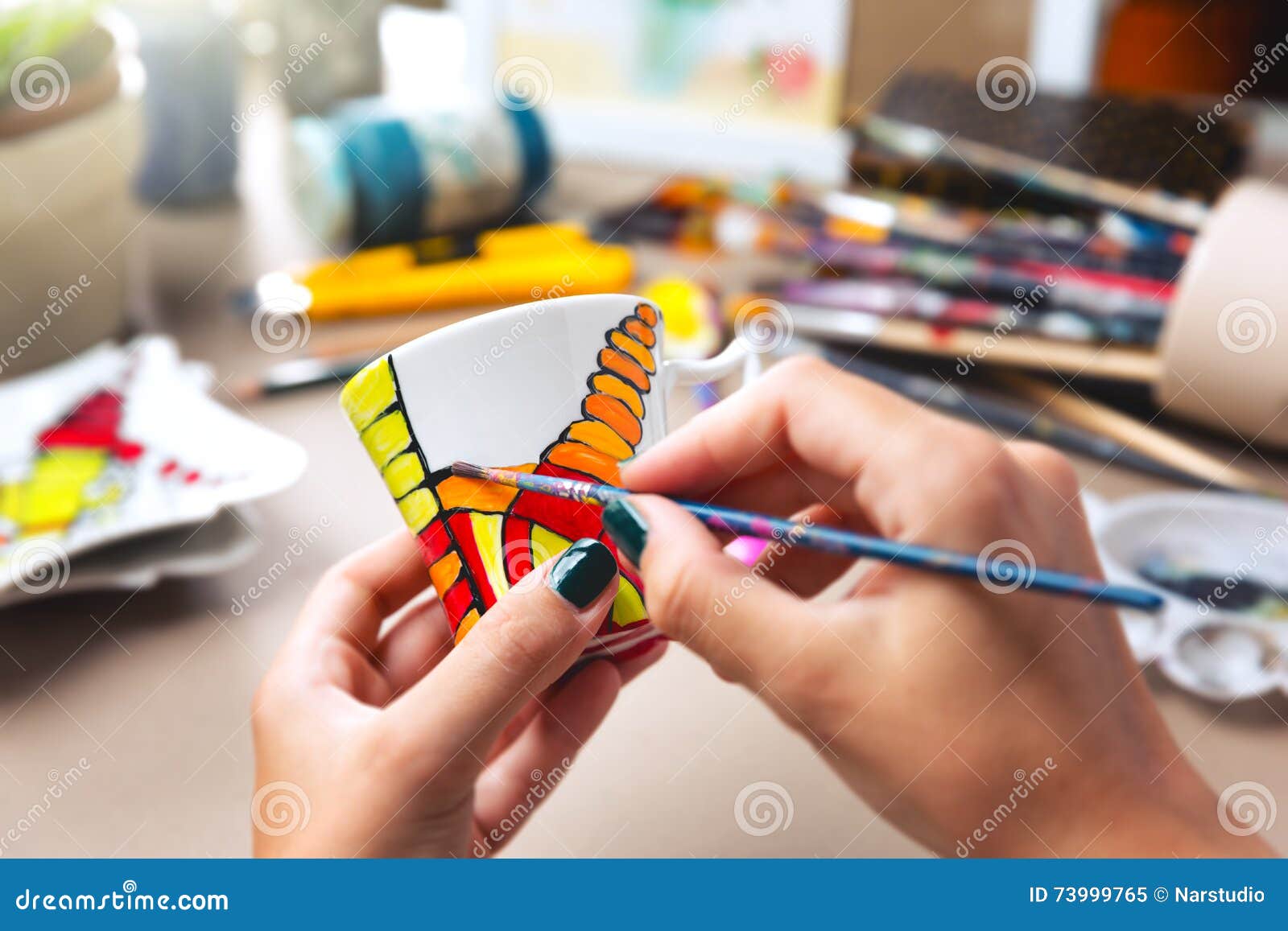 Creative handmade craft. stock image. Image of designer - 73999765