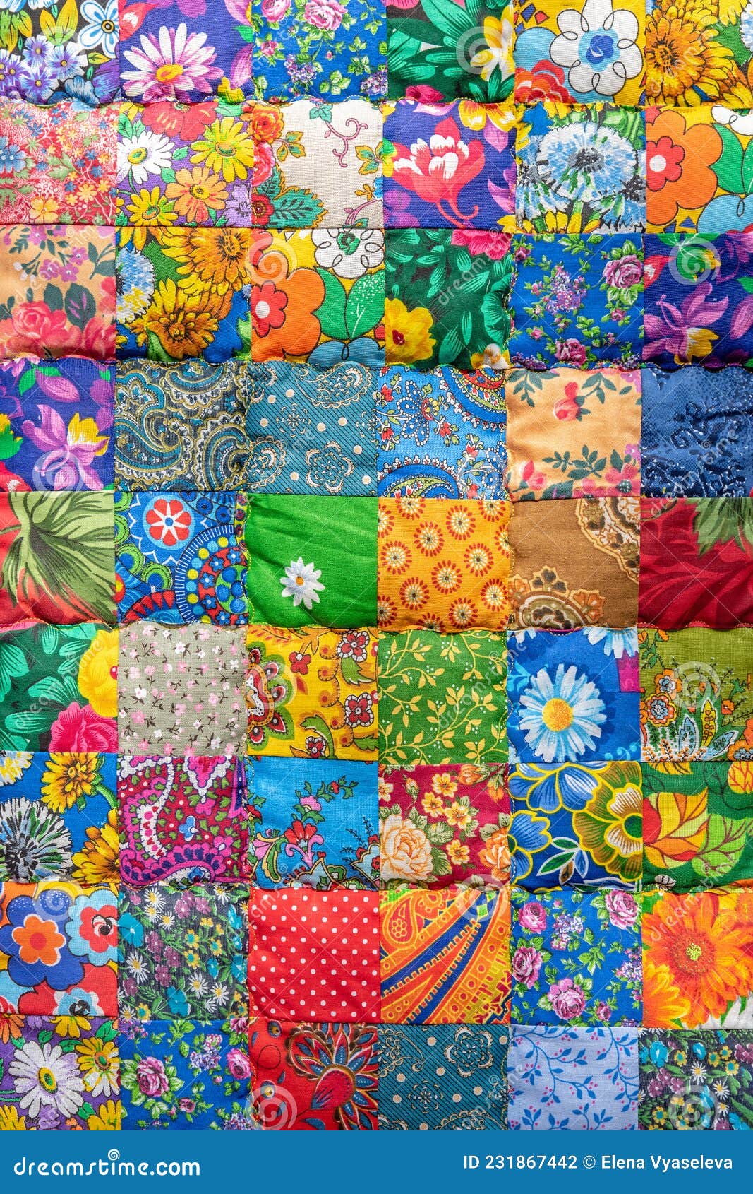 Creative Handmade Patchwork with Bright Colorful Design Stock Photo ...