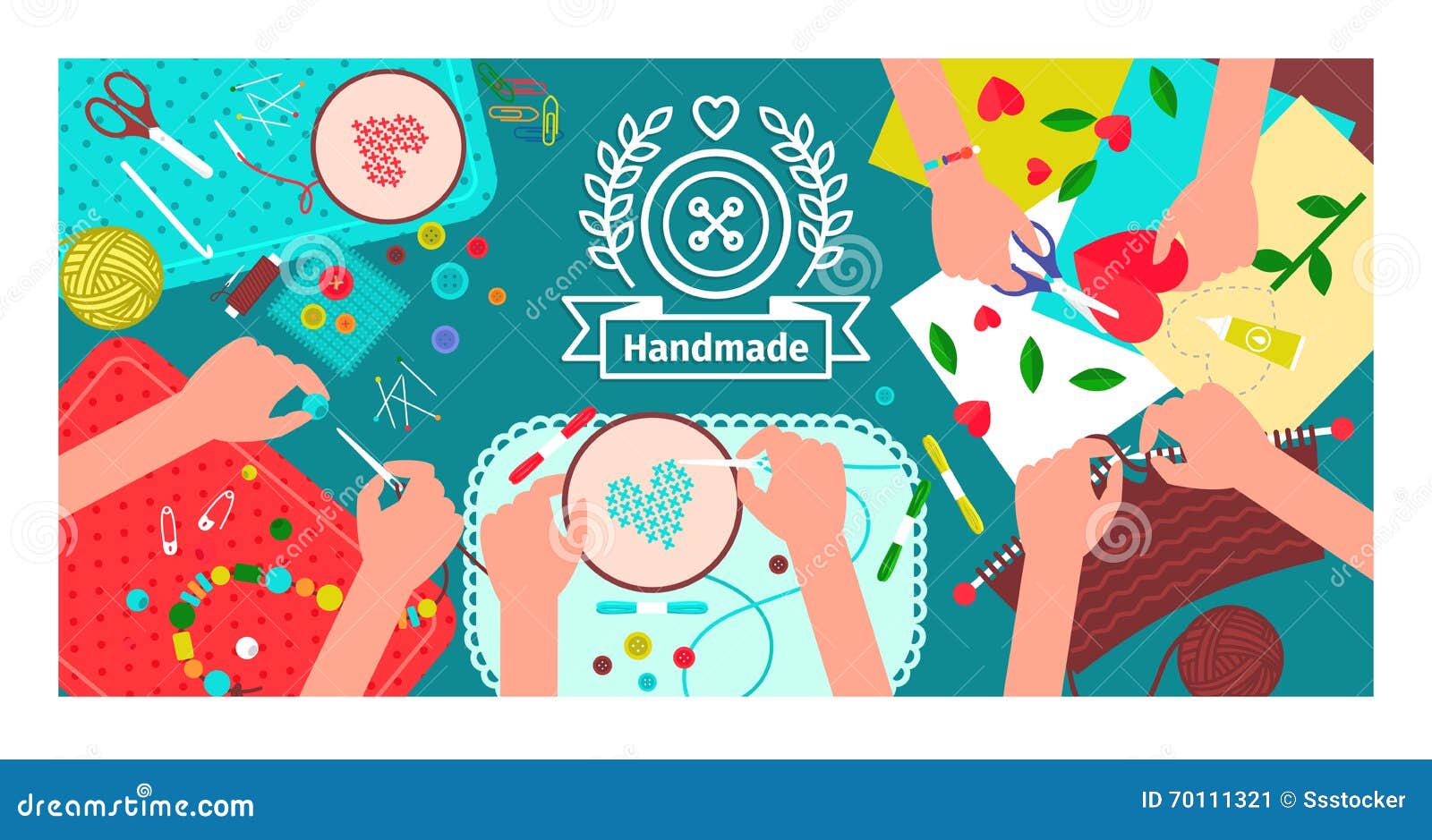 Creative Handmade Workshop Banner Stock Vector - Illustration of ...