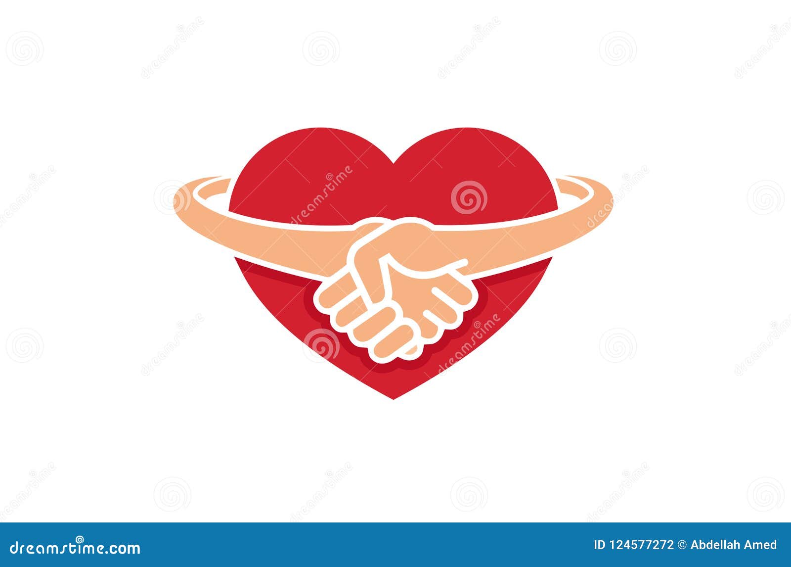 Handshake Heart Icon Isolated On A White Background. Simple Modern ...