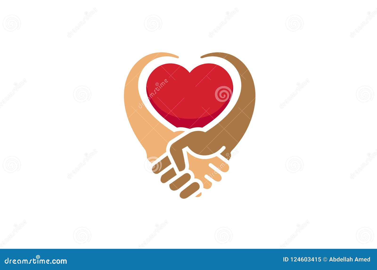 Shaking Hands Heart Logo