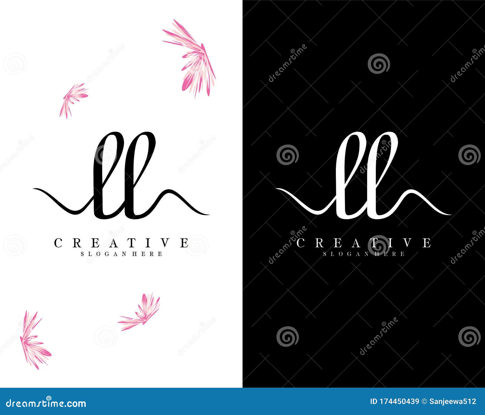 Creative Handwriting Script Letter Ll, L Logo Design Vector Stock ...