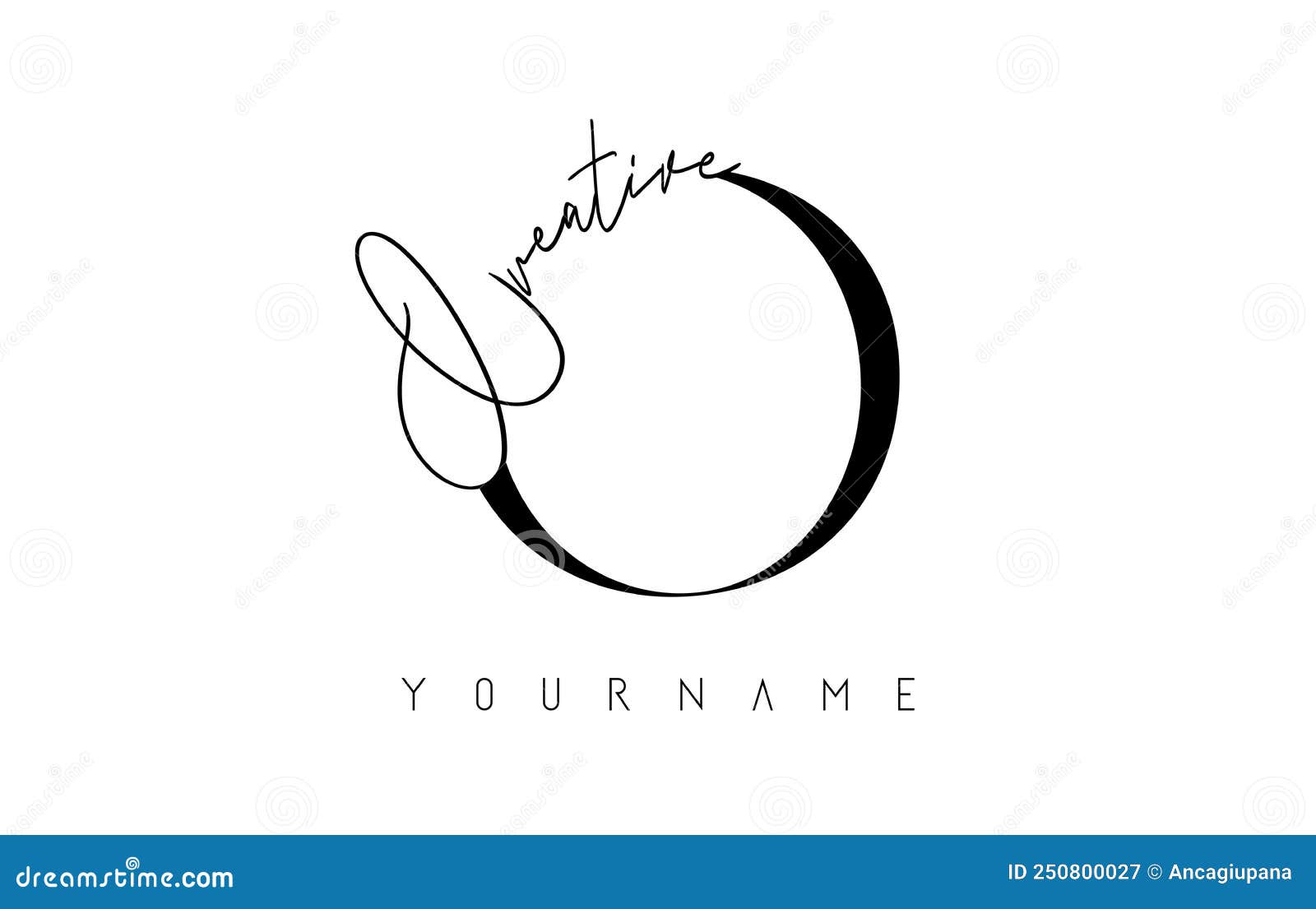 Creative Handwritten O Logo with Text Concept Design Stock Vector ...