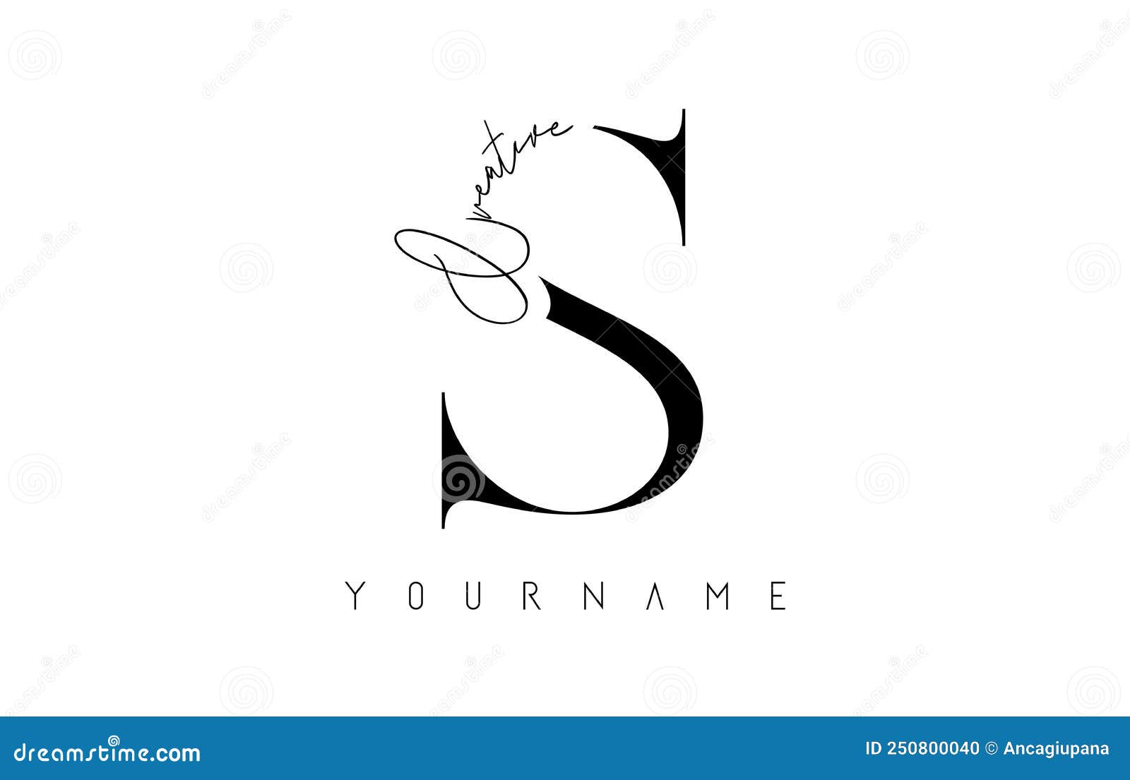 Creative Handwritten S Logo with Text Concept Design Stock Vector ...