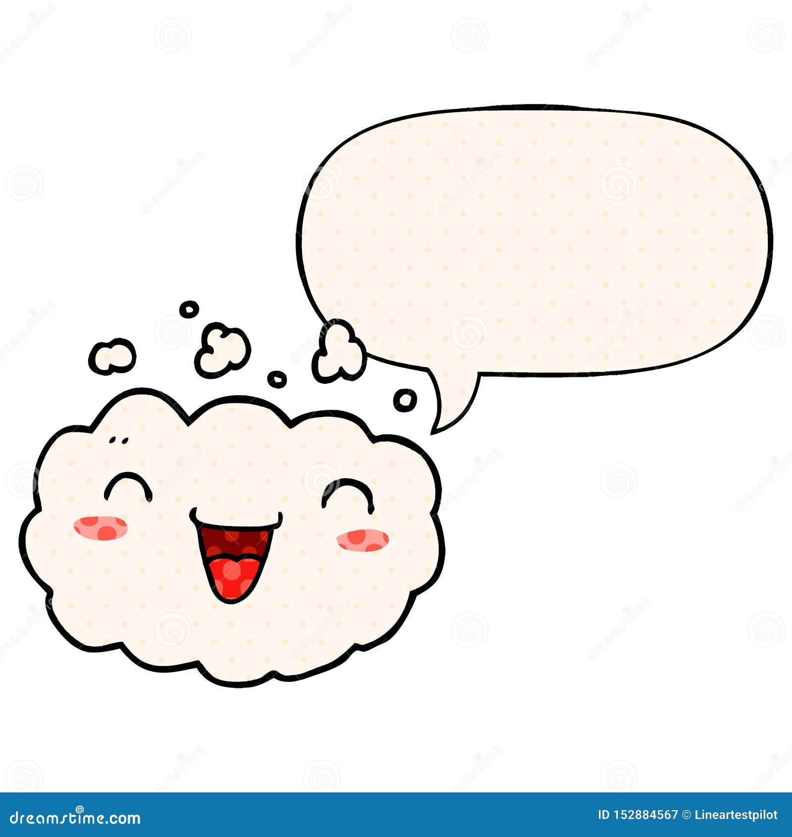 A Creative Happy Cartoon Cloud and Speech Bubble in Comic Book Style ...