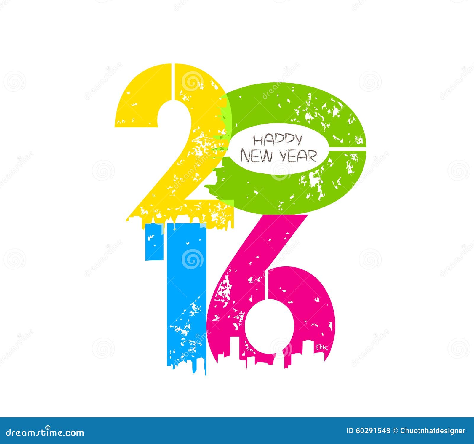 Creative Happy New Year Greeting Design Stock Vector - Illustration of ...