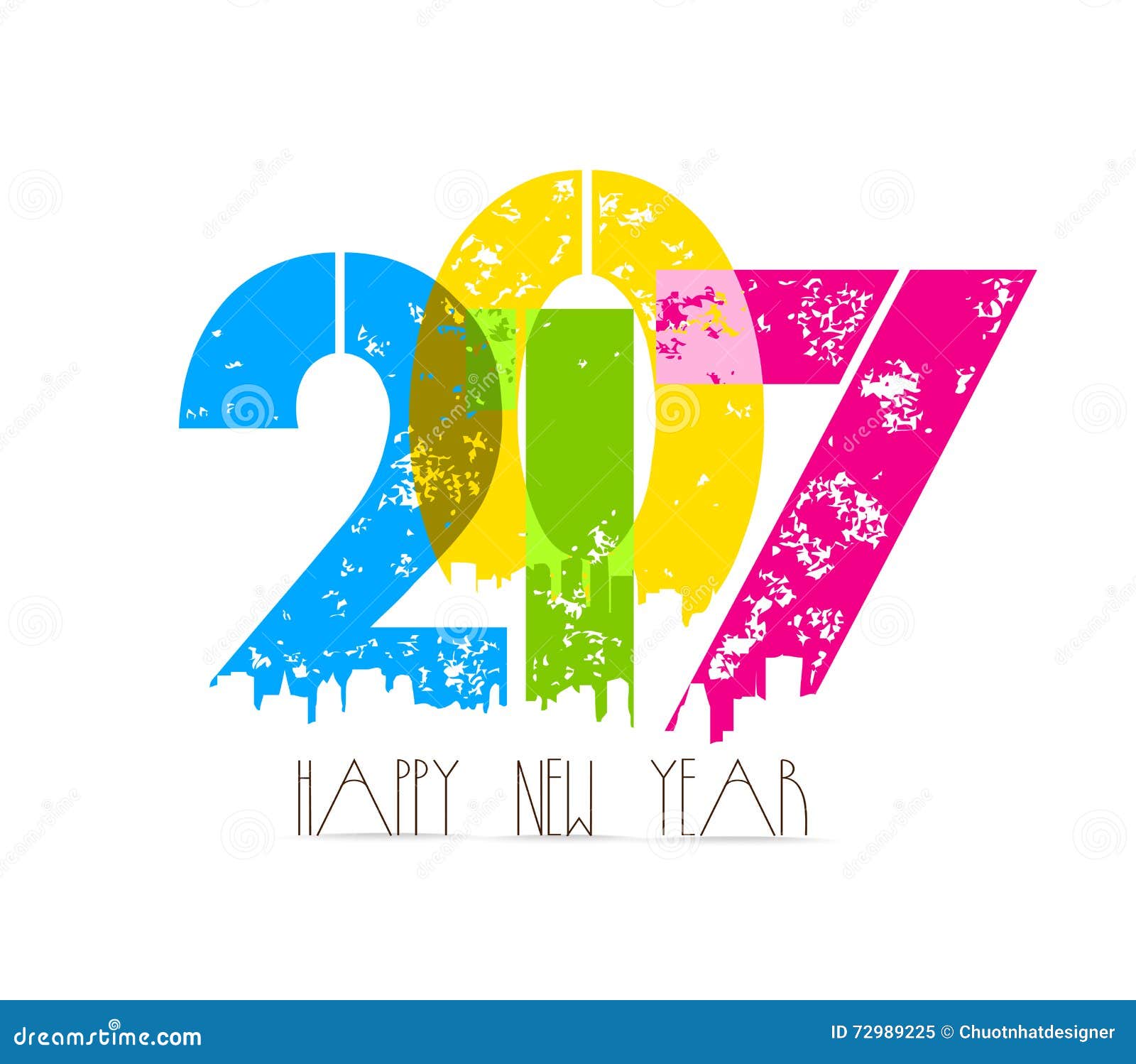 Creative Happy New Year Greeting Design Stock Vector - Illustration of ...