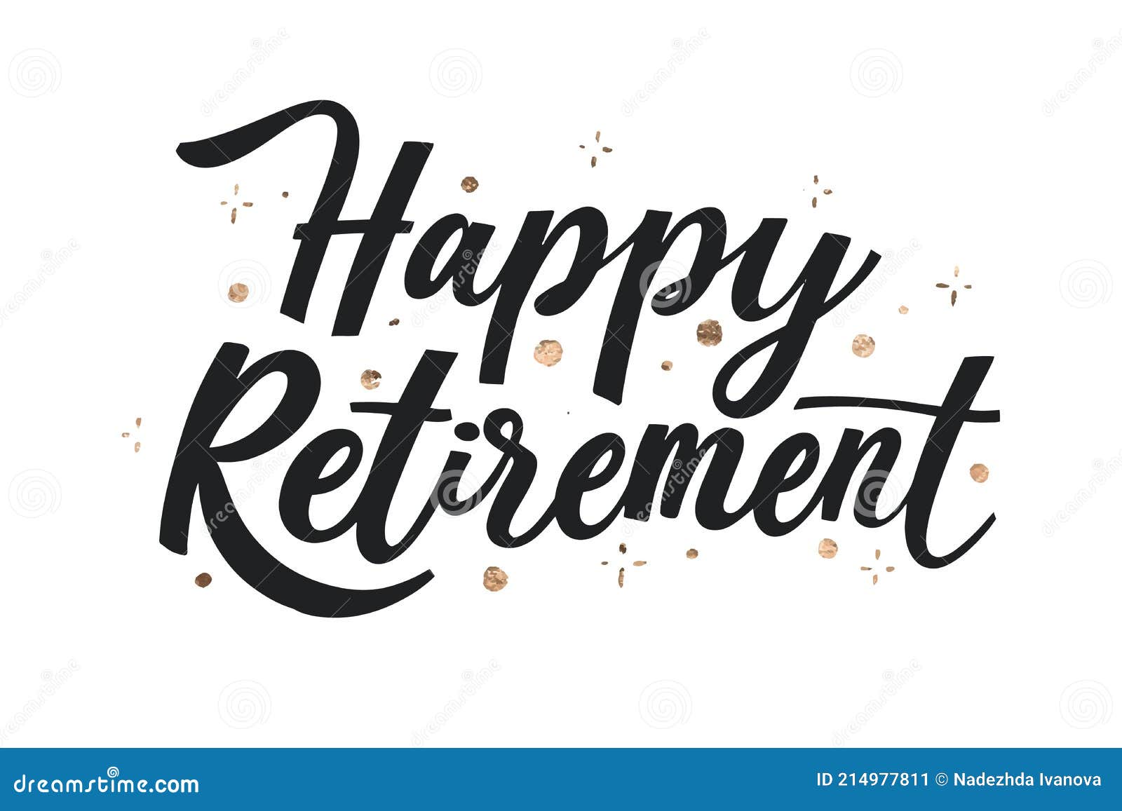 Creative Happy Retirement Lettering Vector Illustration. Stock Vector ...