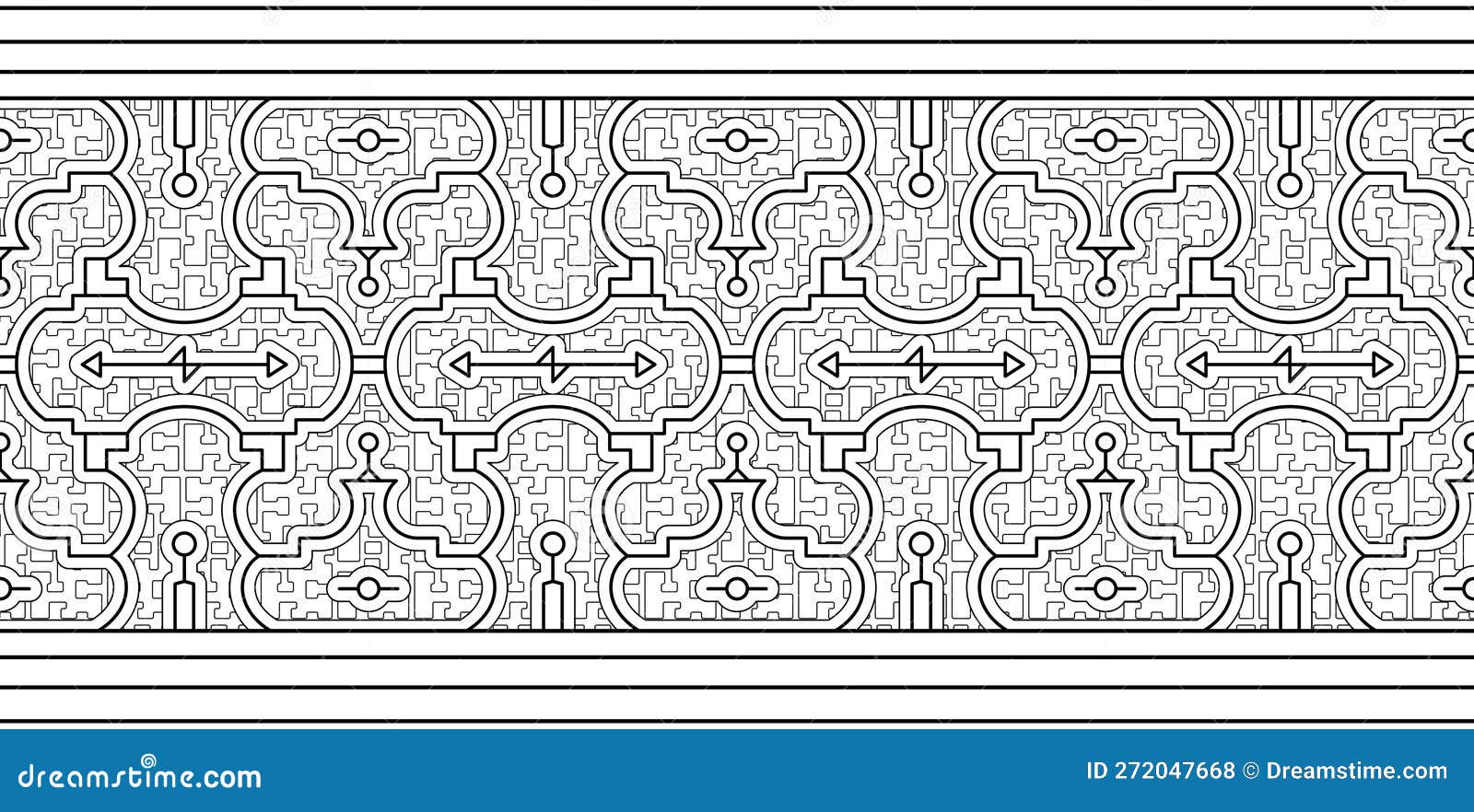 Ordinary Intersecting Fret Band Is A Pattern, Vintage Engraving Vector ...