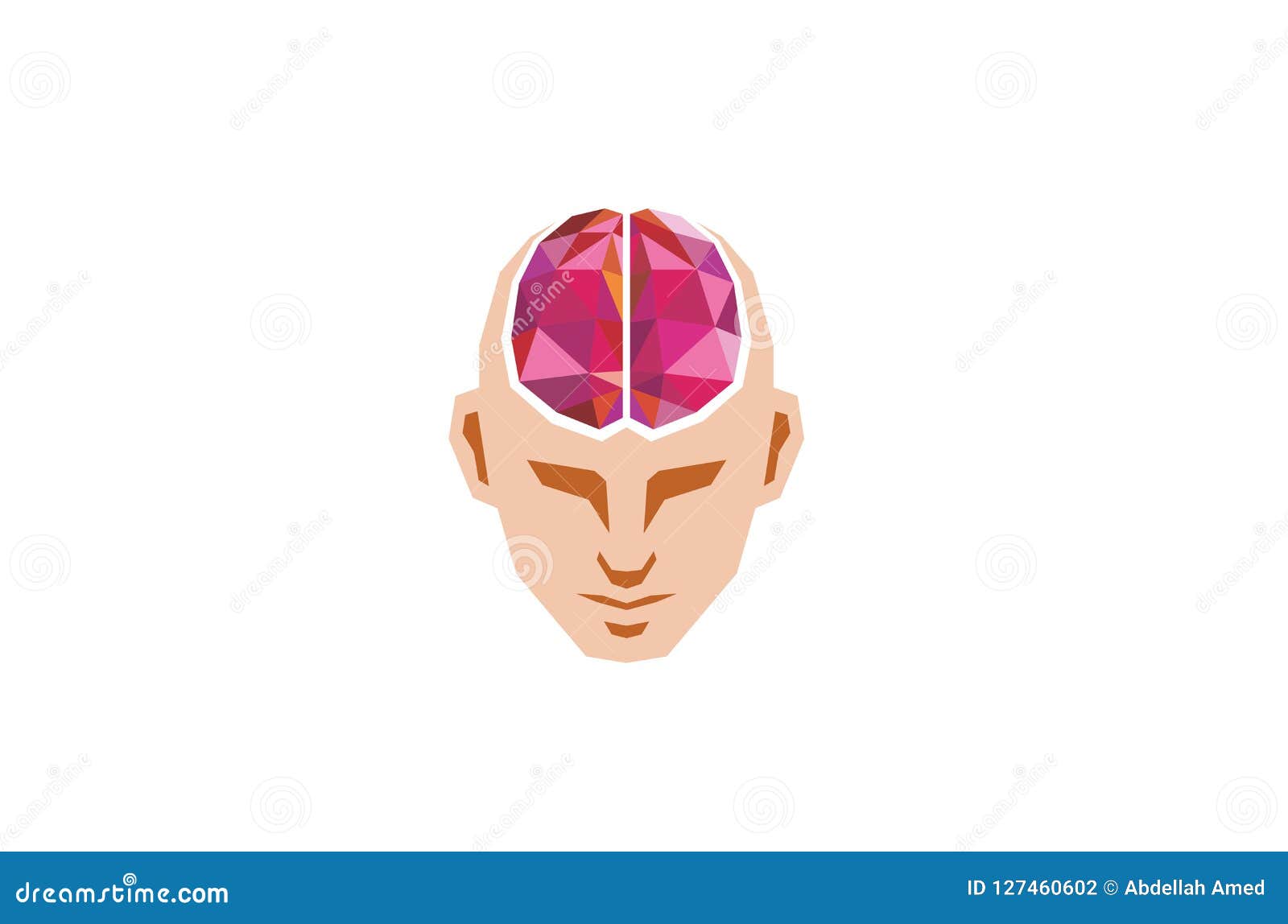Creative Head Brain Logo stock vector. Illustration of gemstone - 127460602