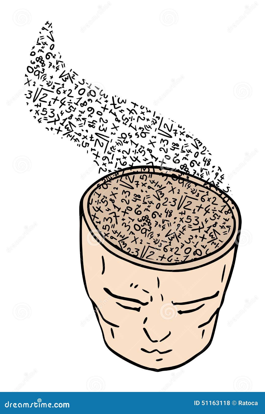 Creative head thinking stock vector. Illustration of dream - 51163118