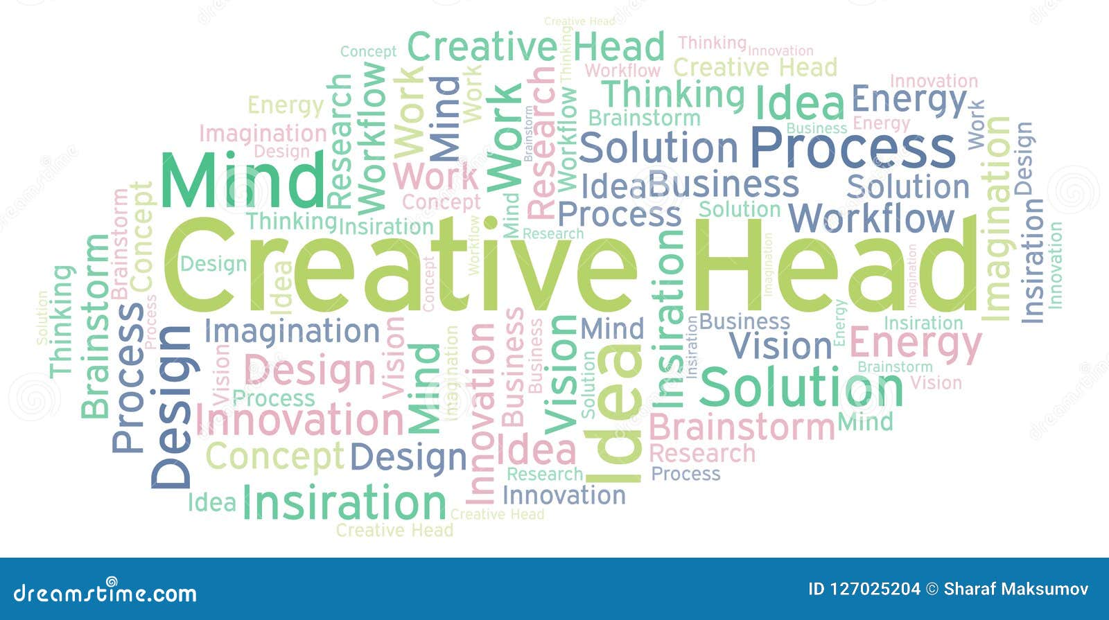 Creative Head Word Cloud, Made with Text only. Stock Illustration ...