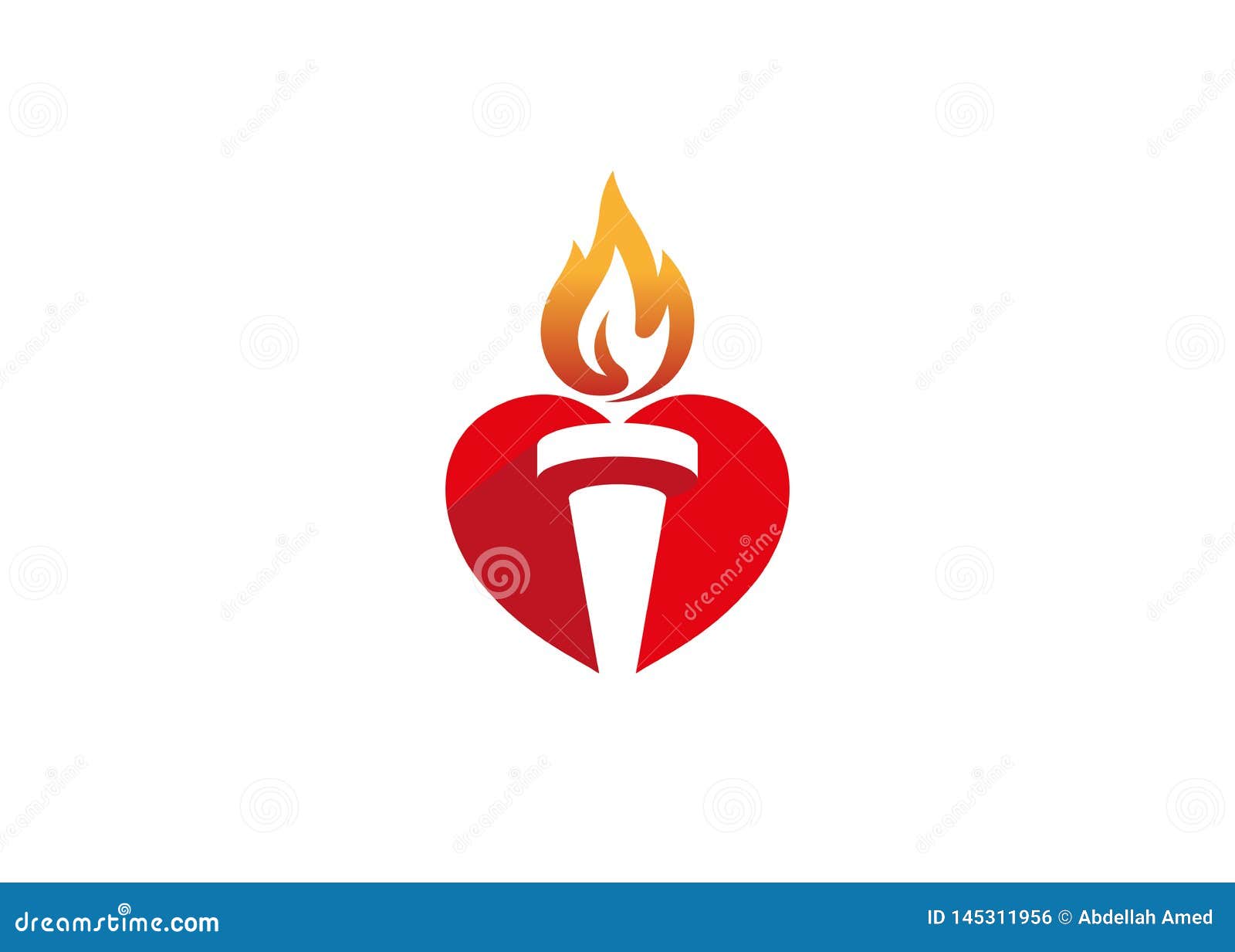 Creative Heart Fire Logo stock vector. Illustration of simple - 145311956