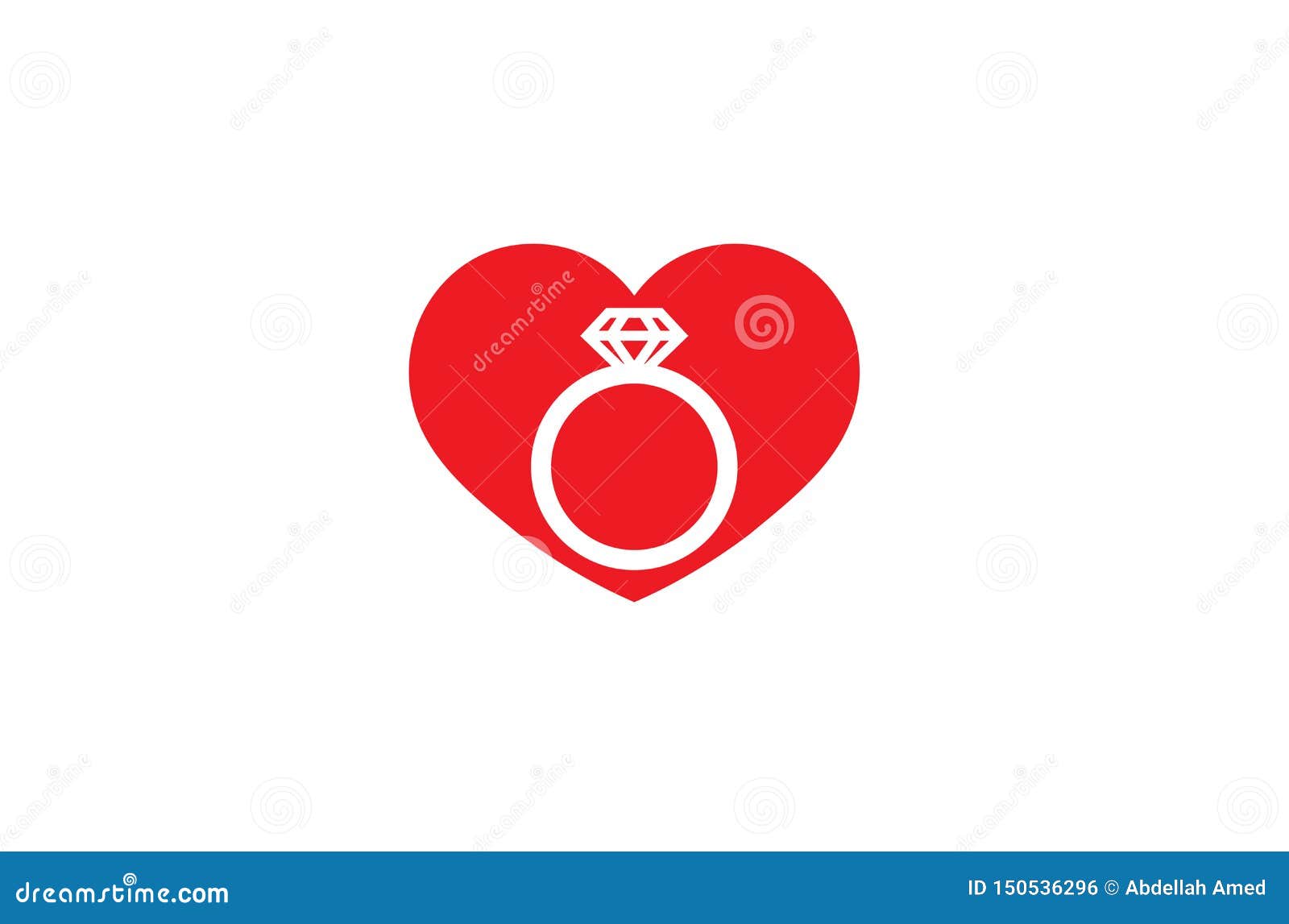 Creative Heart Ring Love Wedding Logo Design Symbol Vector Illustration ...