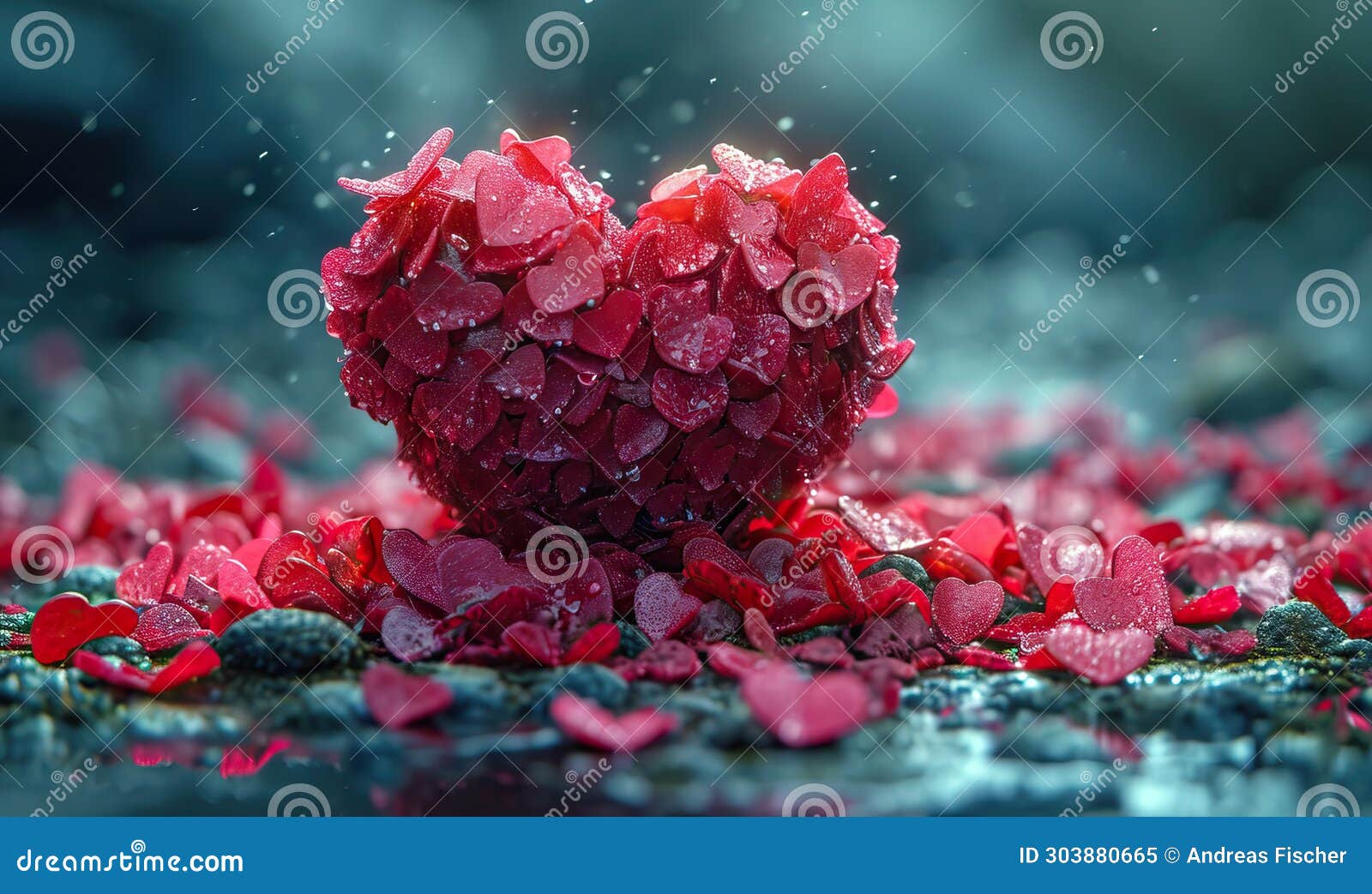 Creative Heart Shape on Abstract Colorful Background. Stock Image ...