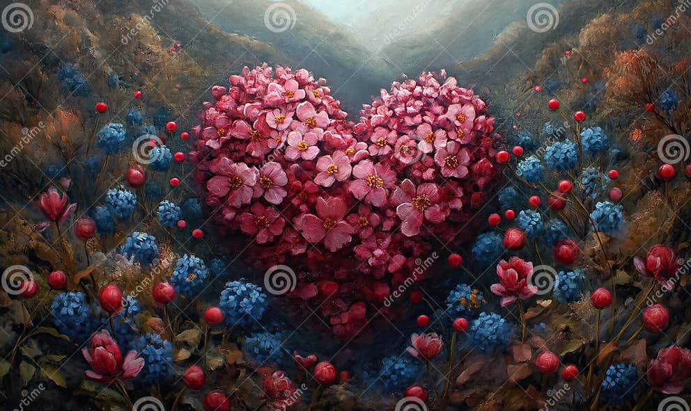 Creative Heart Shape on Abstract Colorful Background. Stock Image ...