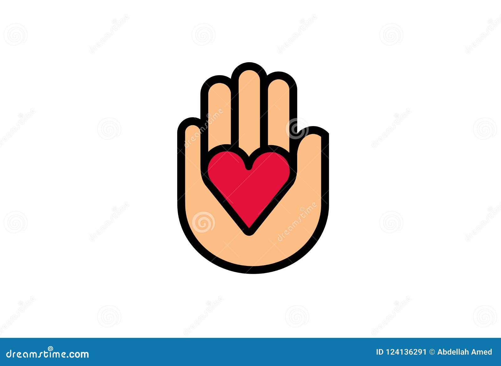 Heart Shape Hand Giving Symbol Design Illustration Stock Vector ...
