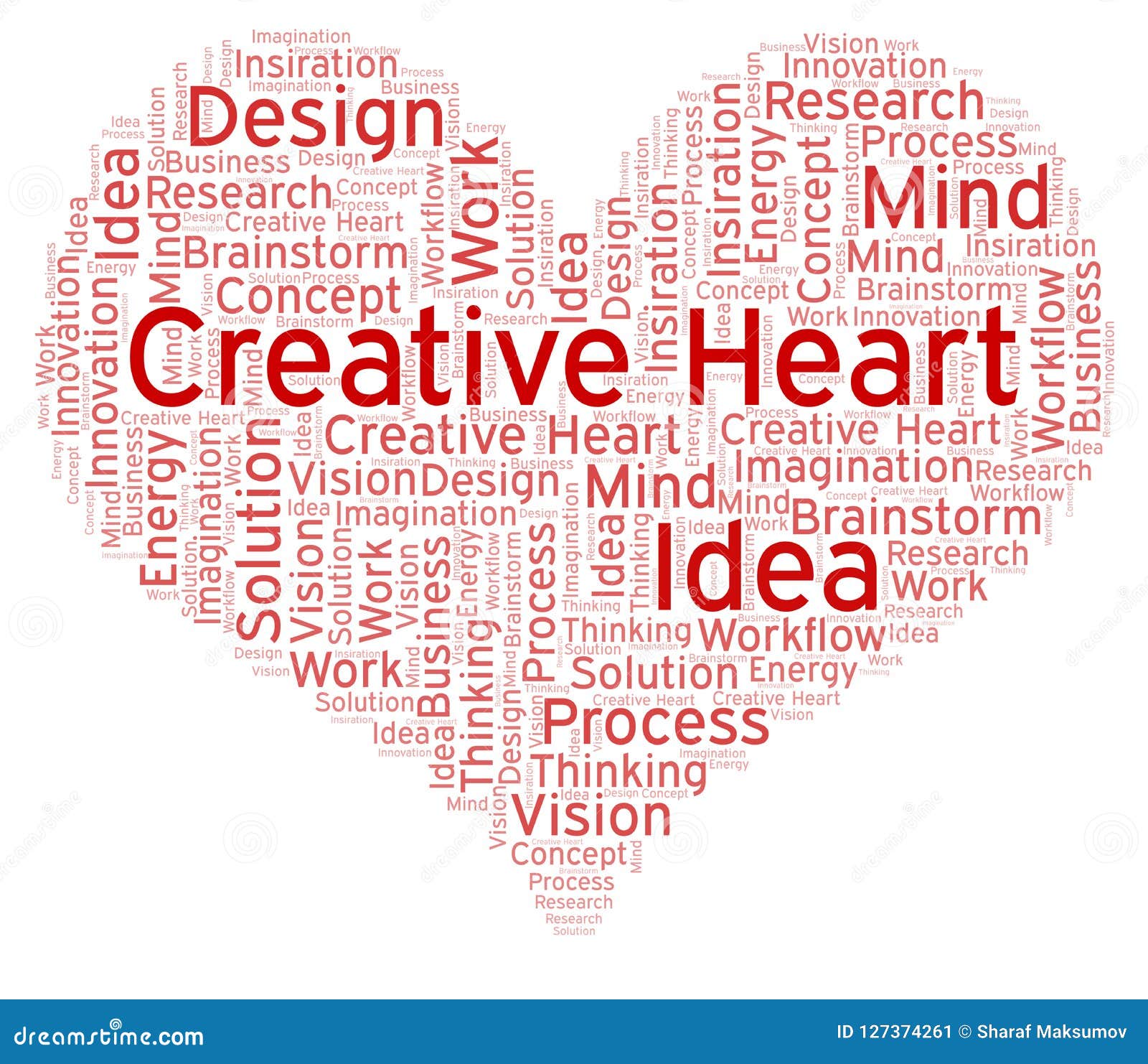 Creative Heart Word Cloud, Made with Text only. Stock Illustration ...