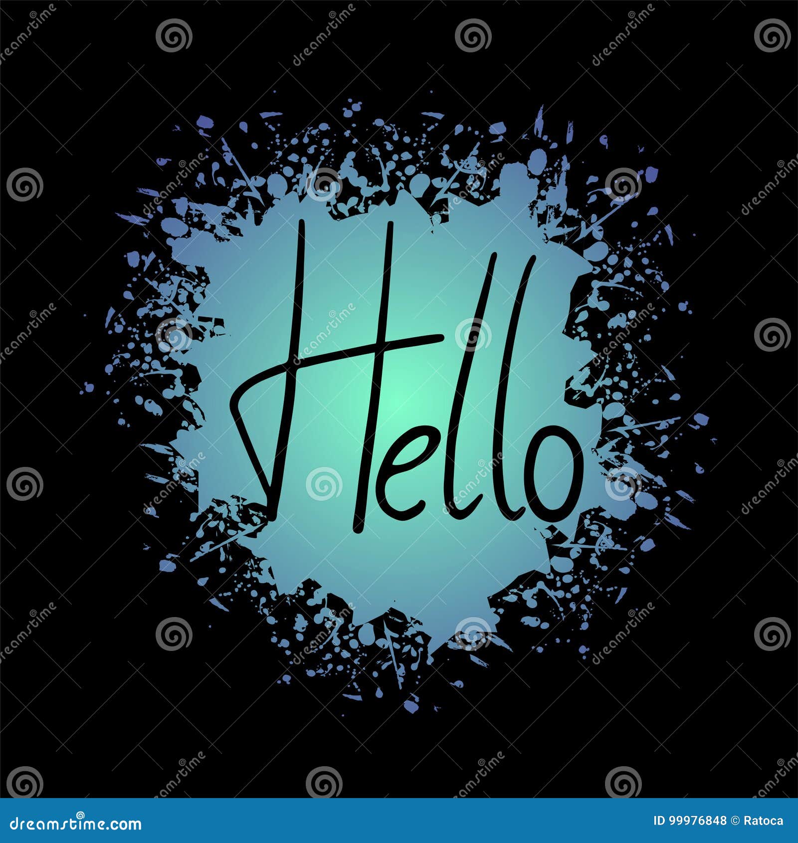 Creative hello symbol stock vector. Illustration of card - 99976848