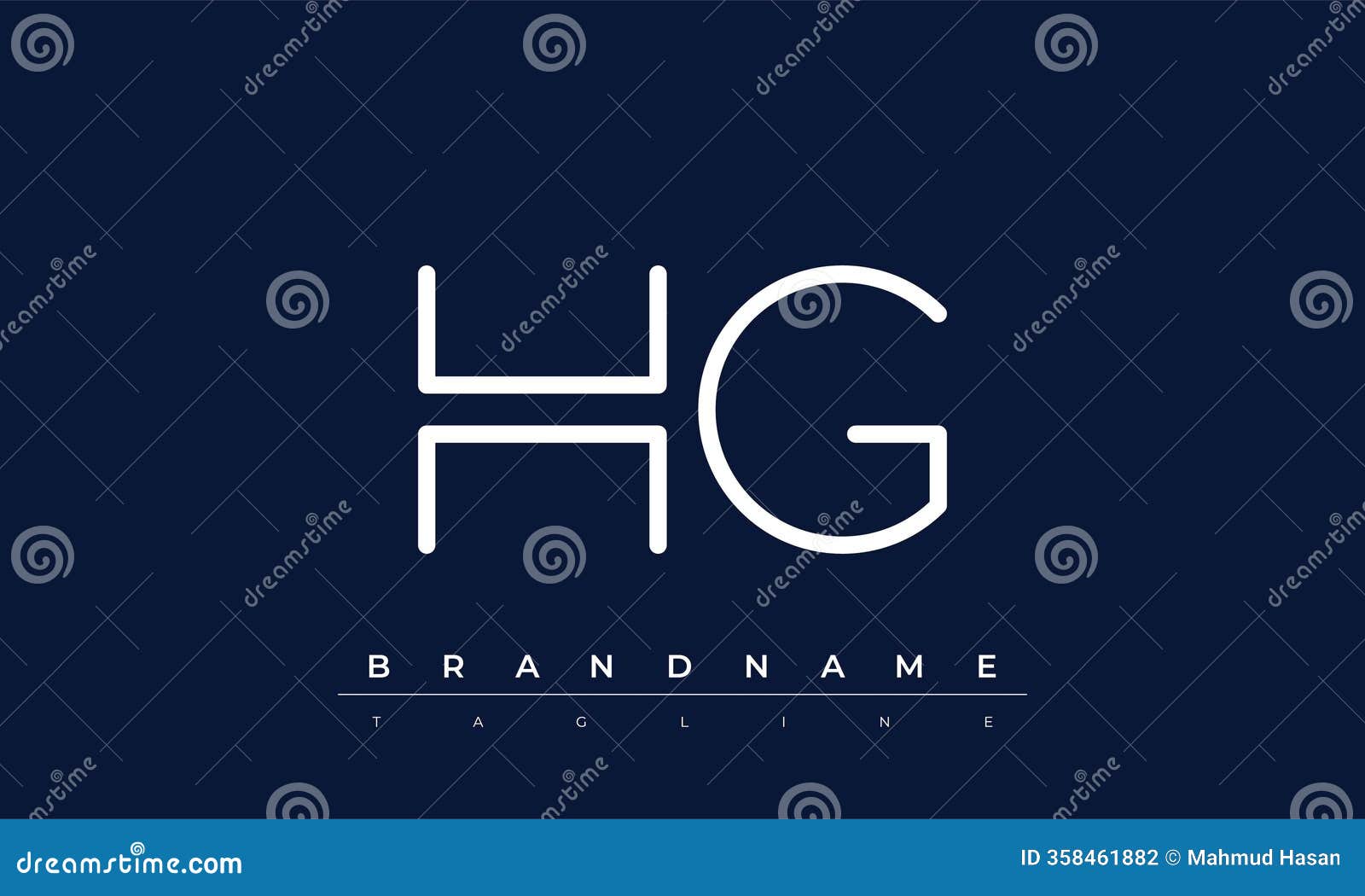 Creative HG Letter Initial Logo Vector Image | CartoonDealer.com #358461882
