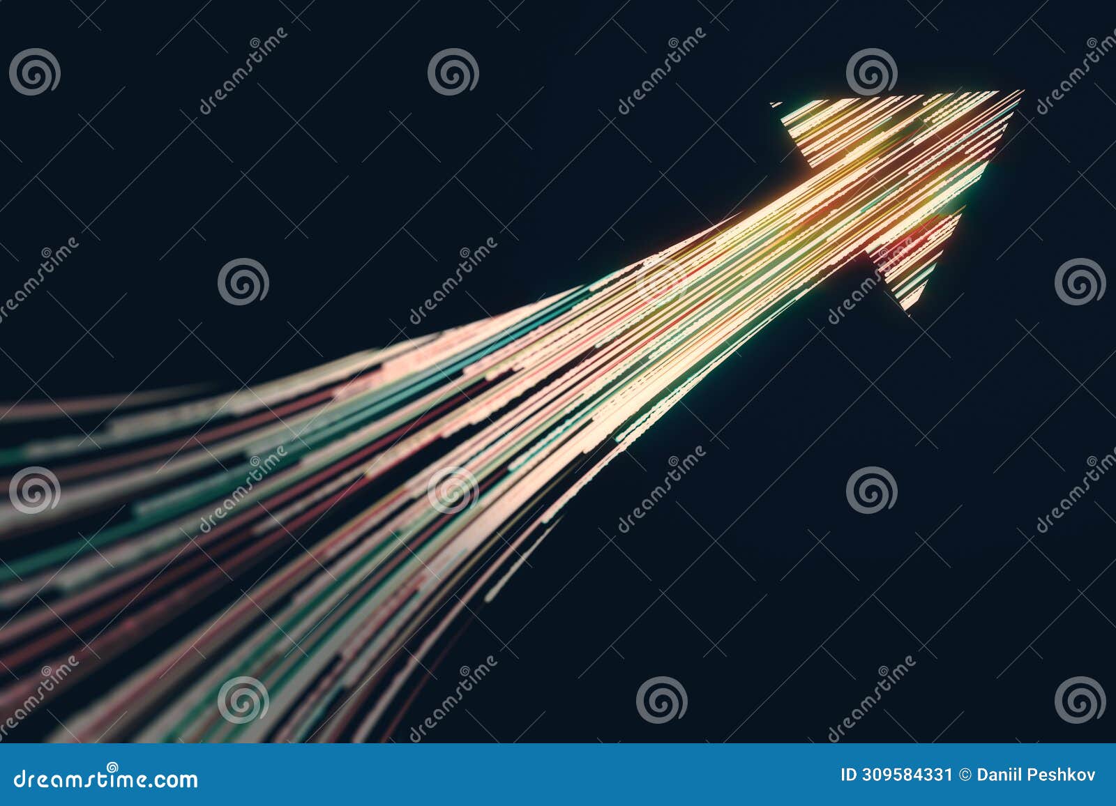 Creative High-speed Motion Arrow on Dark Wallpaper. Dynamic Energy and ...