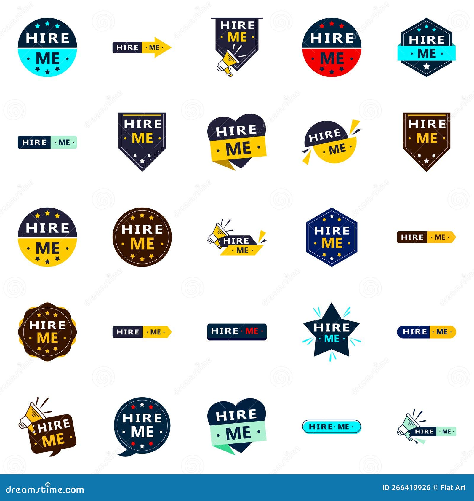 25 Creative Hire Me Banners To Show Your Skills Stock Vector ...
