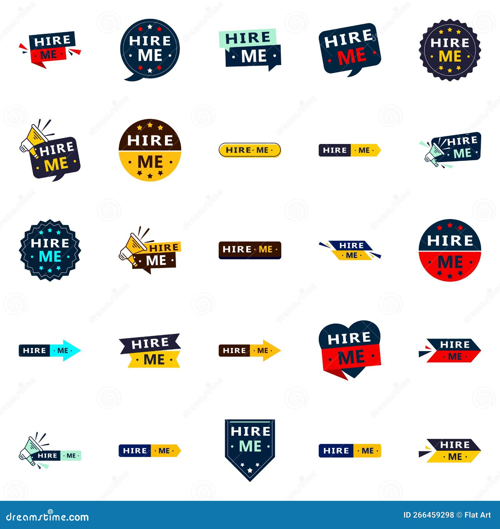 25 Creative Hire Me Banners To Show Your Skills Stock Vector ...