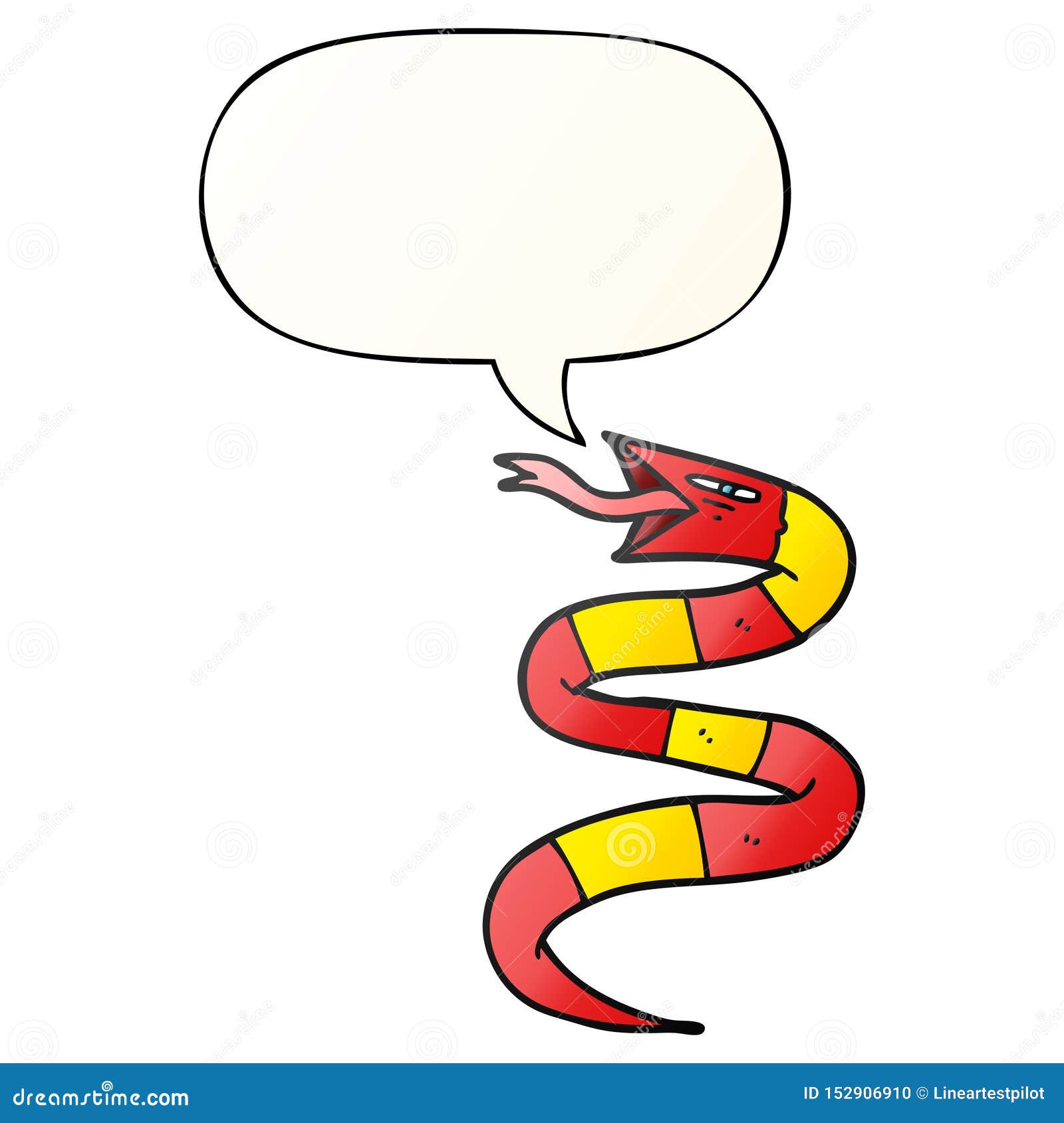 A Creative Hissing Cartoon Snake and Speech Bubble in Smooth Gradient ...
